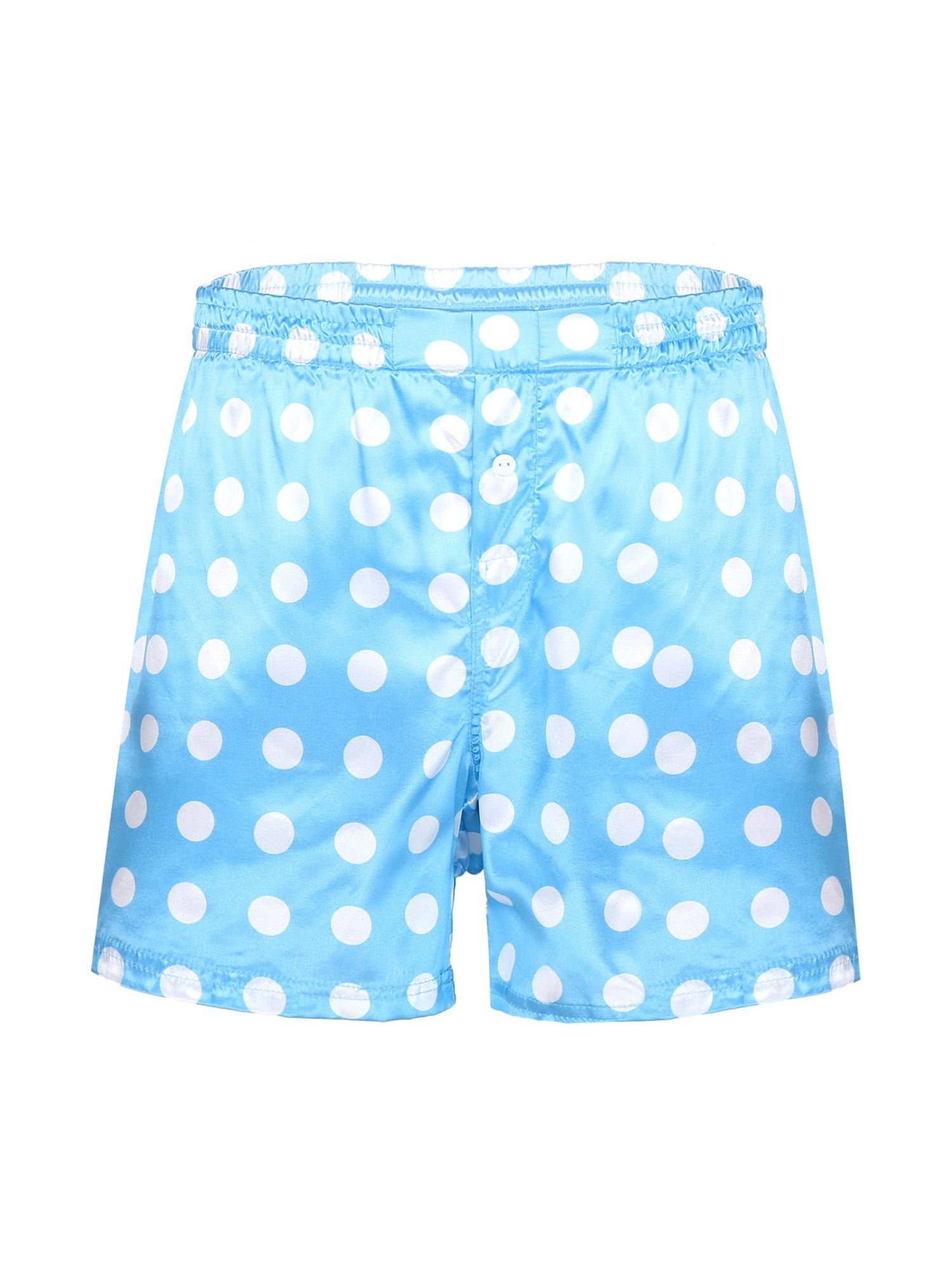 inhzoy Men's Love Heart Lip Print Silk Satin Boxers Shorts Lounge ...