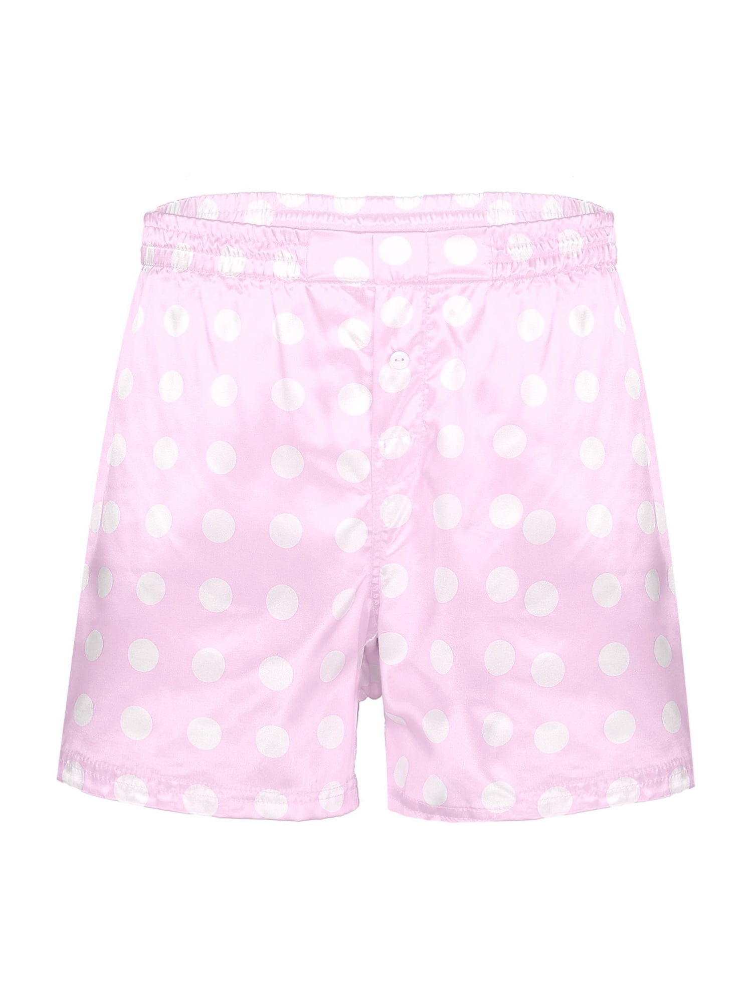 inhzoy Men's Love Heart Lip Print Silk Satin Boxers Shorts Lounge ...