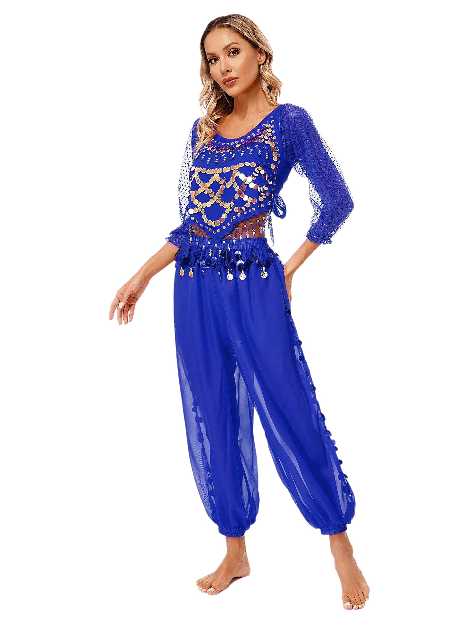 inhzoy Women Adults 2PCs Belly Dance Outfit Indian Dance Suits Festival ...