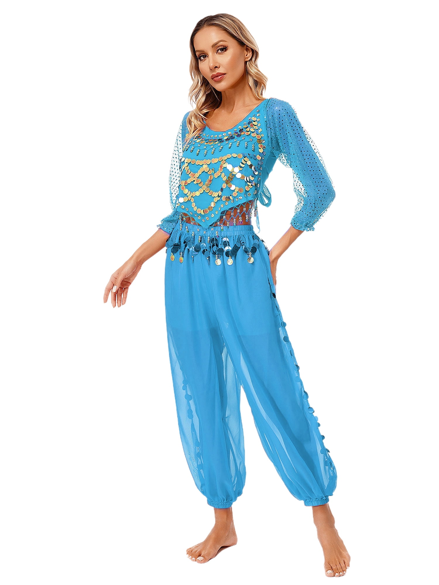 inhzoy Women Adults 2PCs Belly Dance Outfit Indian Dance Suits Festival ...