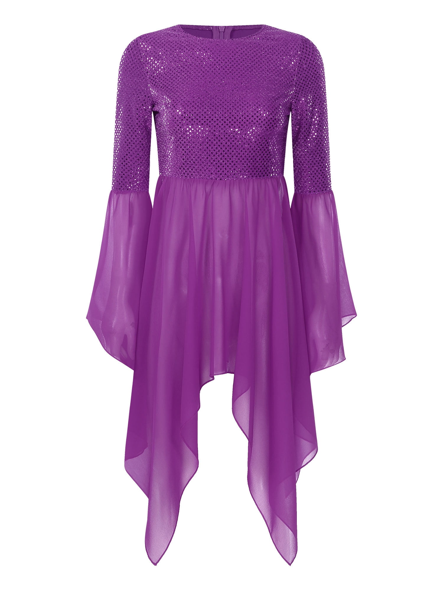 inhzoy Women's Sparkly Chiffon Liturgical Praise Dance Tunic Worship ...
