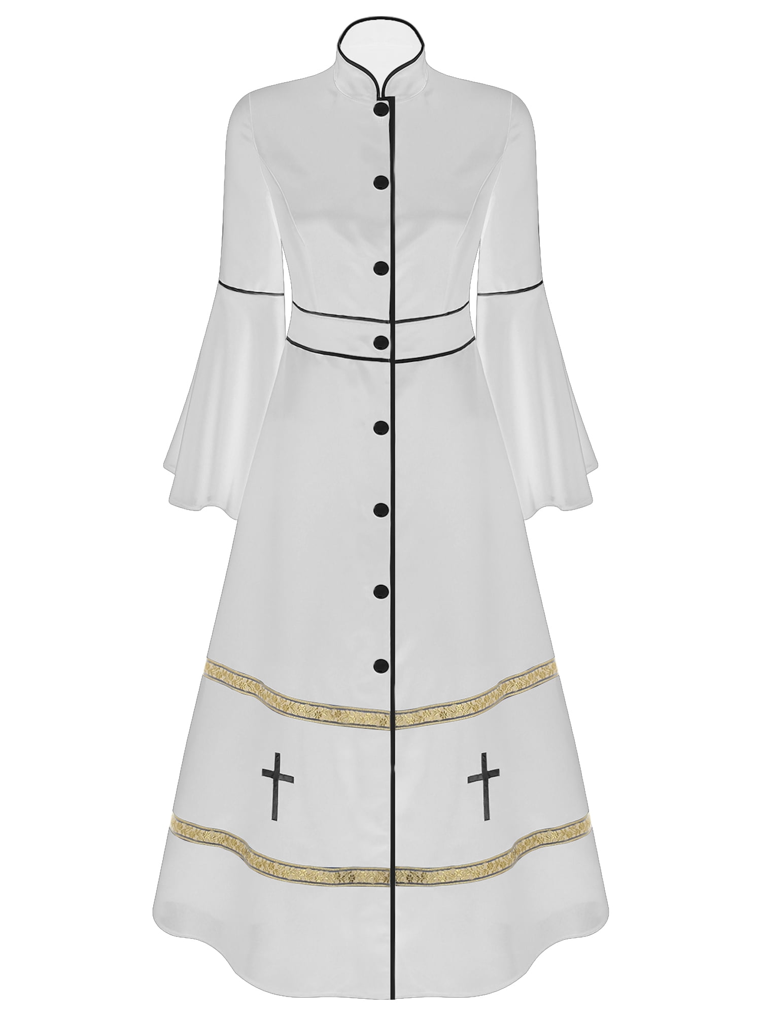 inhzoy Womens Clergy Minister Cassock Robes Pulpit Church Pastor Robe ...