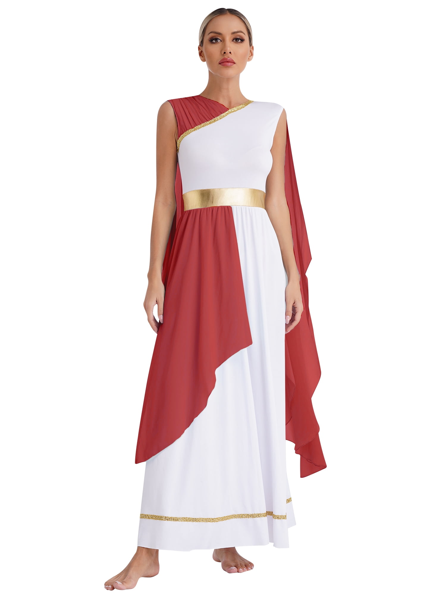 inhzoy Womens Greek Beaty Roman Queen Princess Outfit Ancient Toga Maxi ...