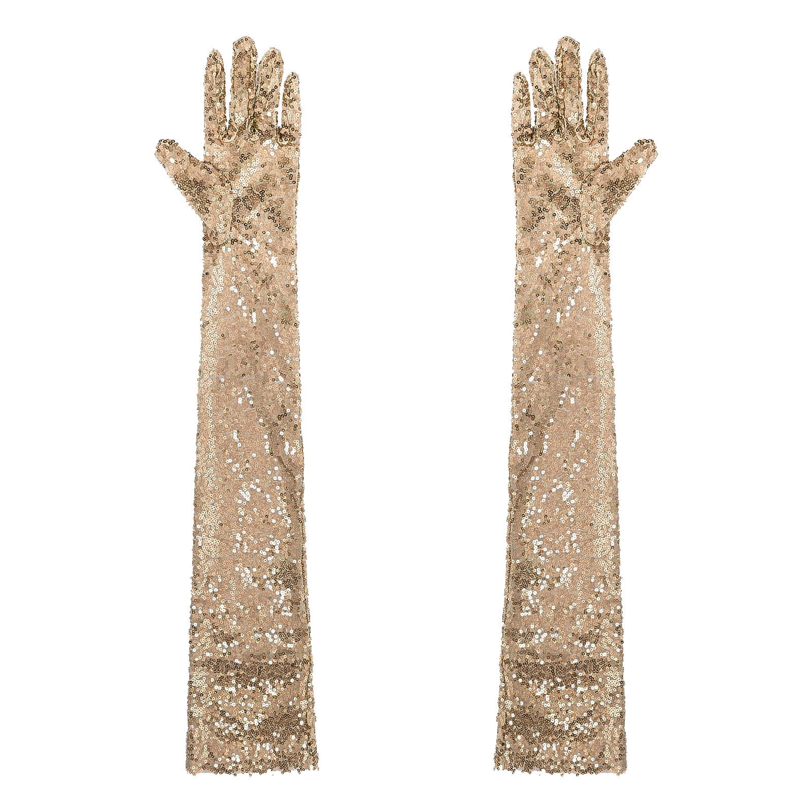 inhzoy Womens Sequins Long Gloves Elbow Length Opera Gloves 1920s Stage ...