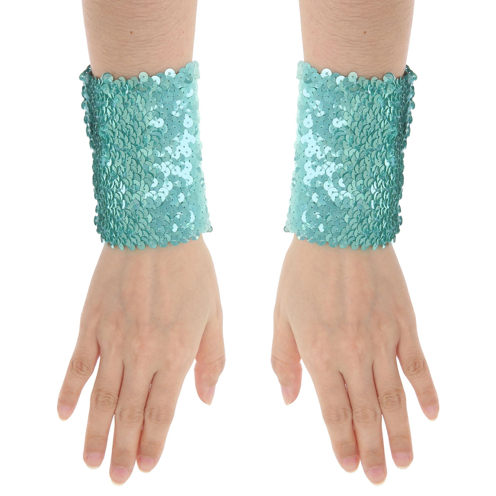 inhzoy Womens Shiny Sequins Oversleeve Arm Sleeve Strechy Elastic Wrist ...