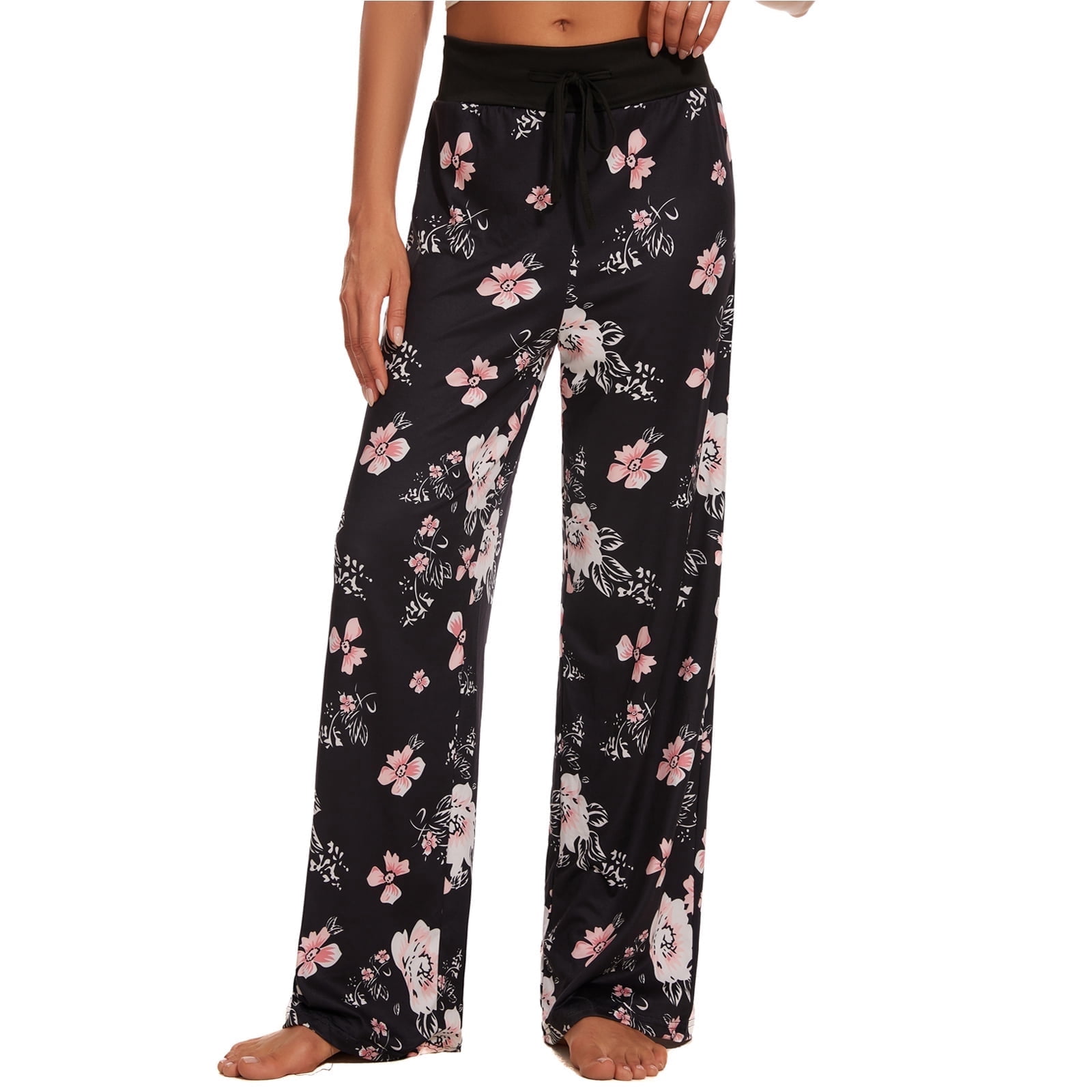 iniber Women's Comfy Pajama Pants Casual Lounge Pant Wide Leg Palazzo ...