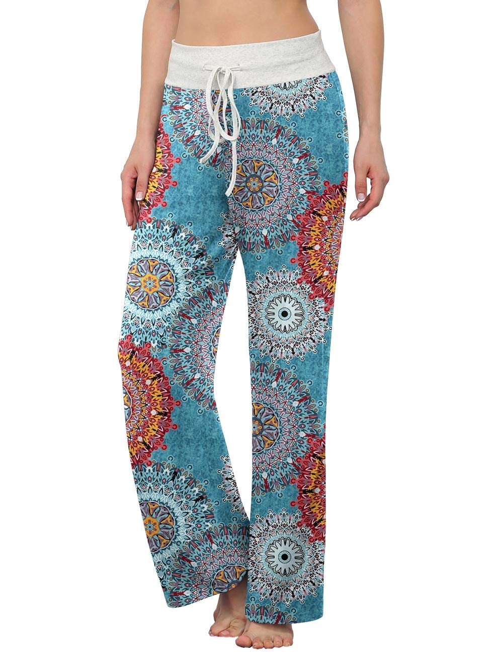 iniber Women's Comfy Pajama Pants Casual Lounge Pant Wide Leg Palazzo ...