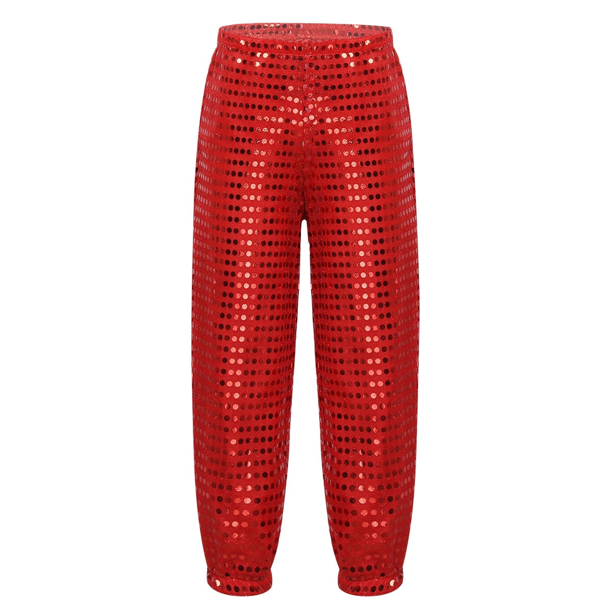 iniim Kids Boys Girls Shiny Sequined Pants Hip Hop Jazz Harem Pants ...