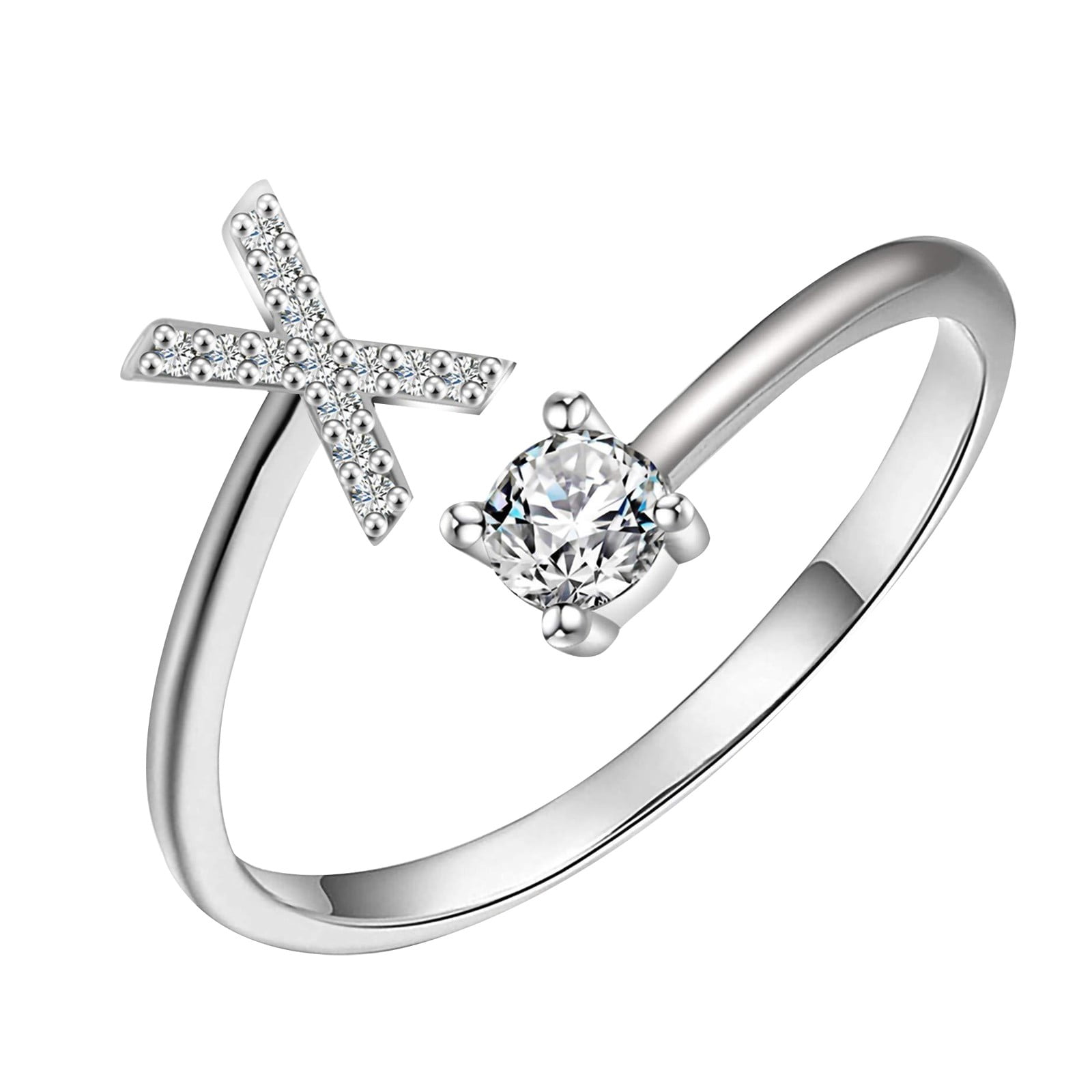 initial rings for women teen Initials Letter Rings For Women Silver ...