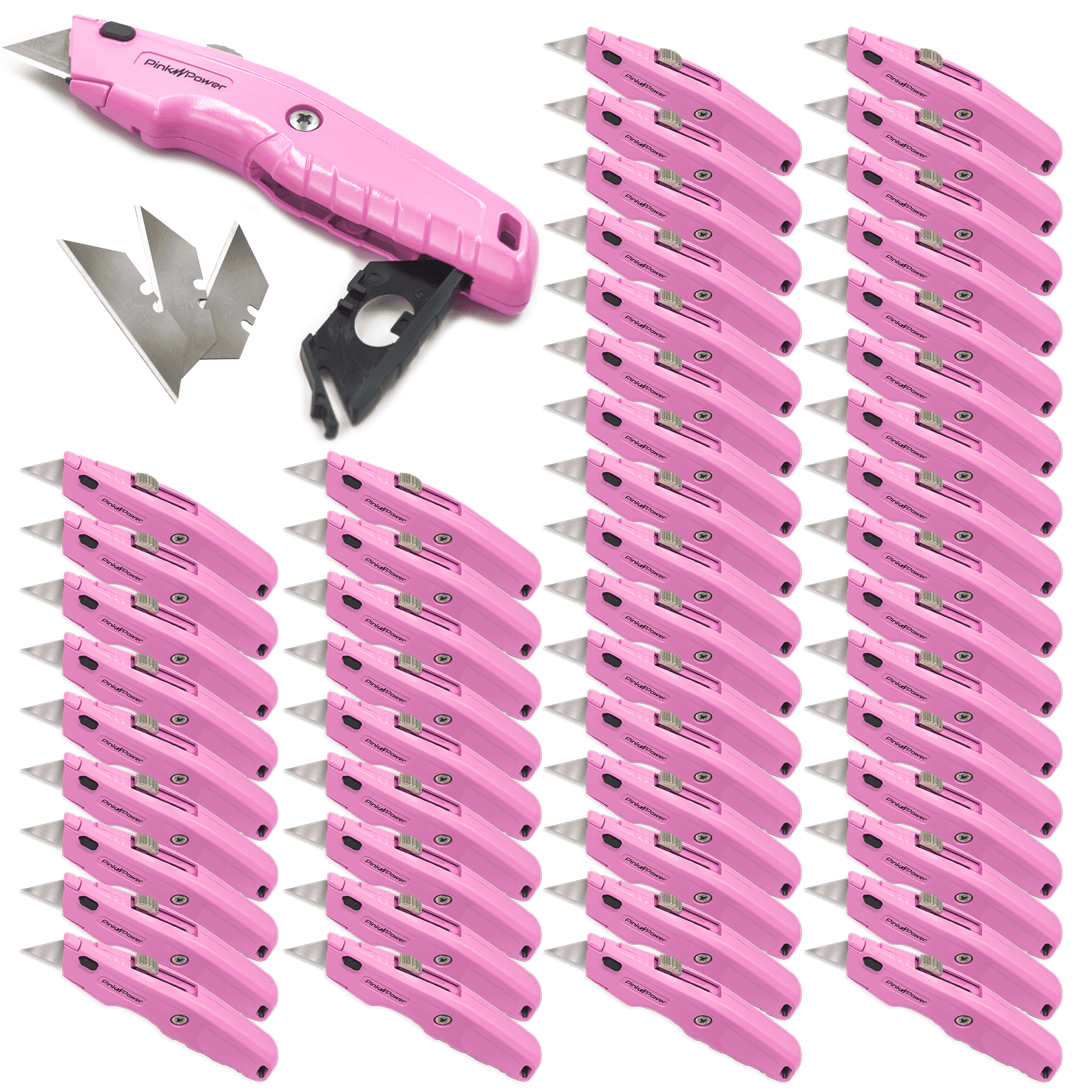 Pink Power Box Cutter Retractable, Pink Utility Knife for Carpet, Cute ...