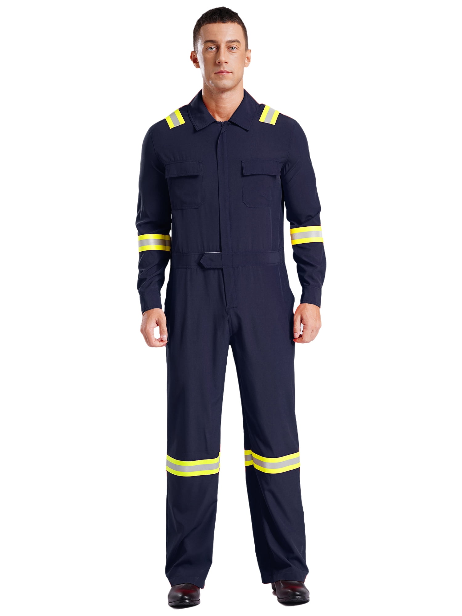 inlzdz Adult Unisex Long Sleeve Coveralls High Vis Safety Work Uniforms ...