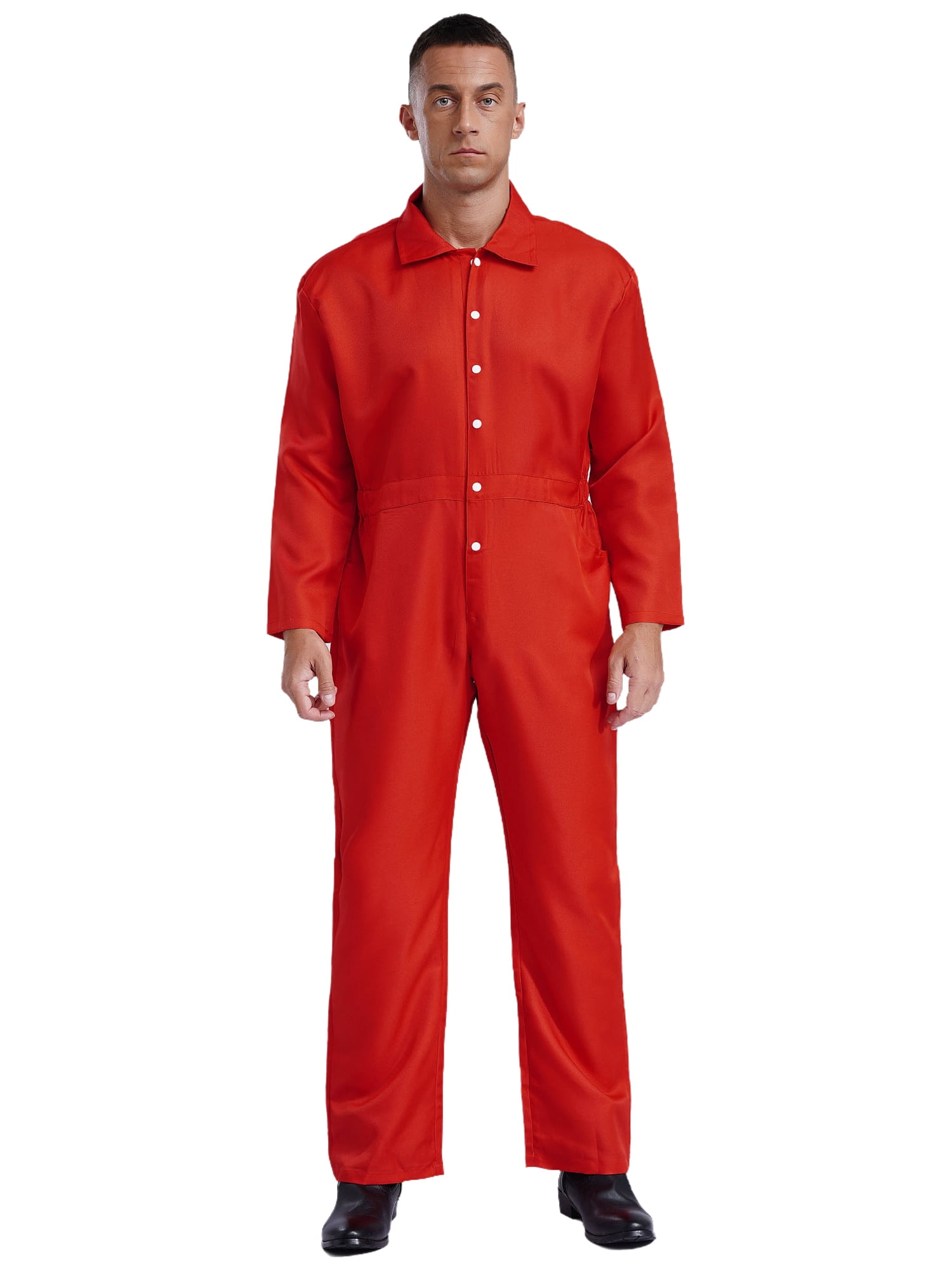 inlzdz Adult Unisex Wear Resistant Long Sleeve Coveralls Button-up Work ...