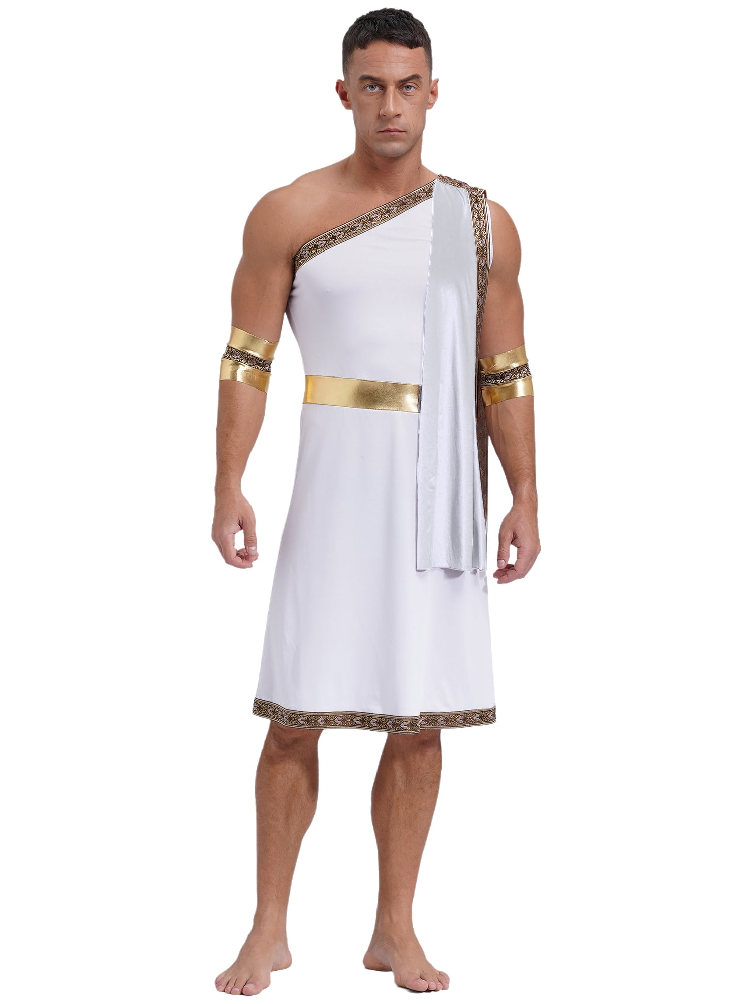 inlzdz Mens Roman Emperor Toga Costume Julius Caesar Cosplay One ...