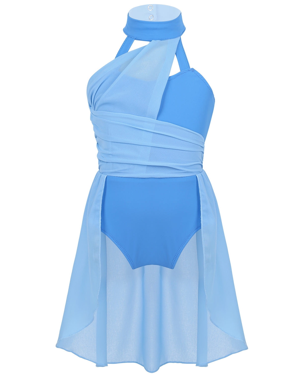 inlzdz Girls Halter Neck Cutout Back Lyrical Dance Dress Leotard Modern ...