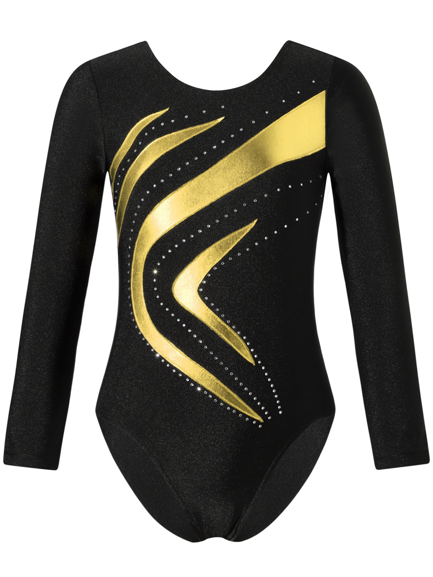 inlzdz Girls Long Sleeve Gymnastics Leotards Sparkle Ballet Dance ...