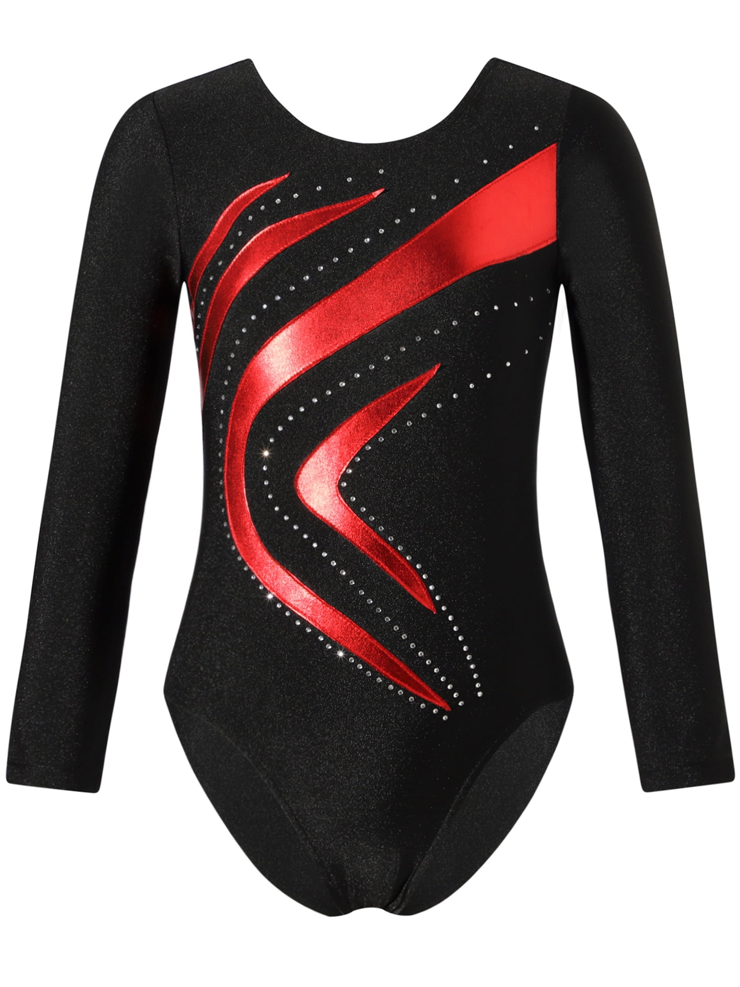inlzdz Girls Long Sleeve Gymnastics Leotards Sparkle Ballet Dance ...