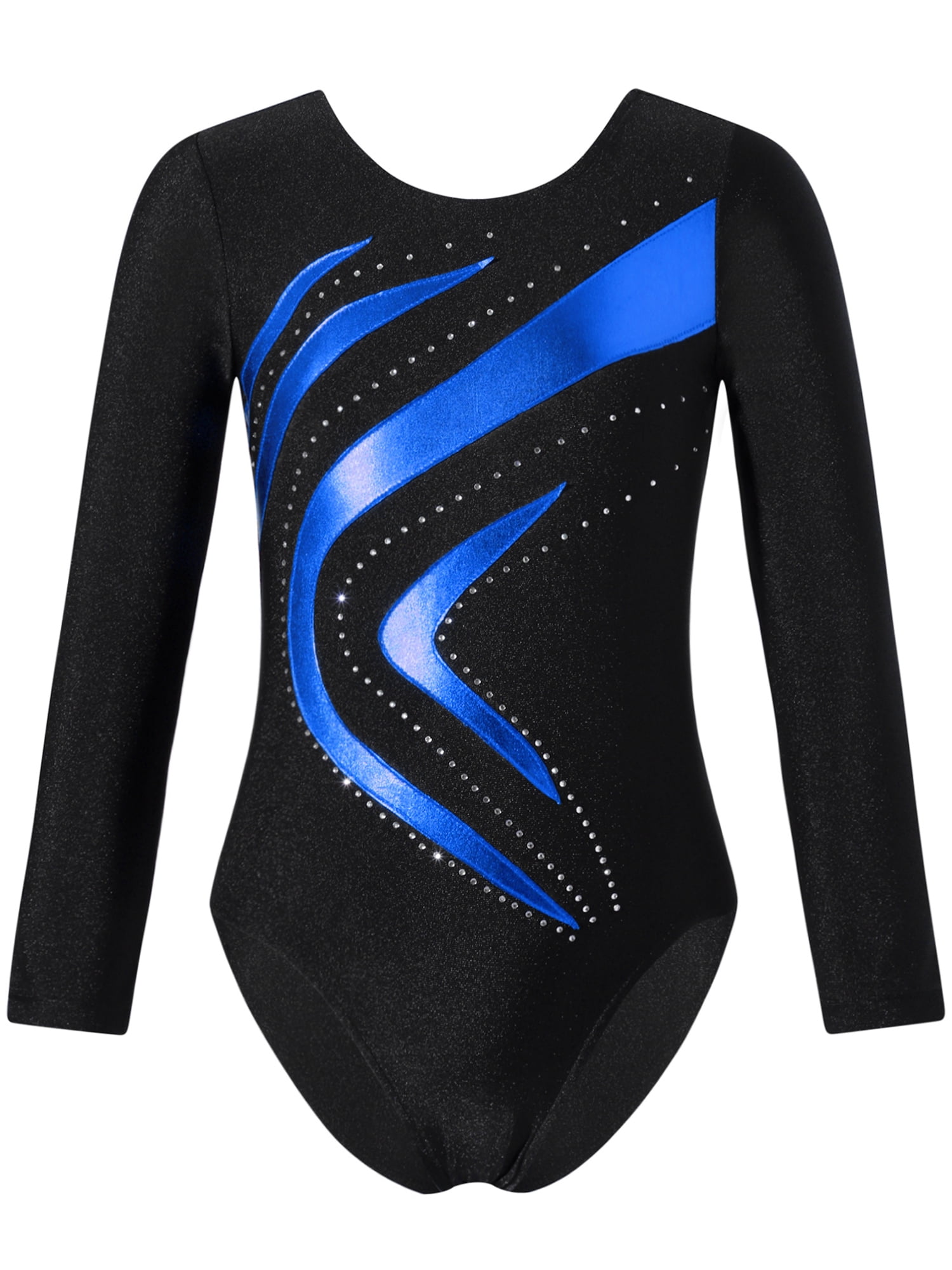 inlzdz Girls Long Sleeve Gymnastics Leotards Sparkle Ballet Dance ...