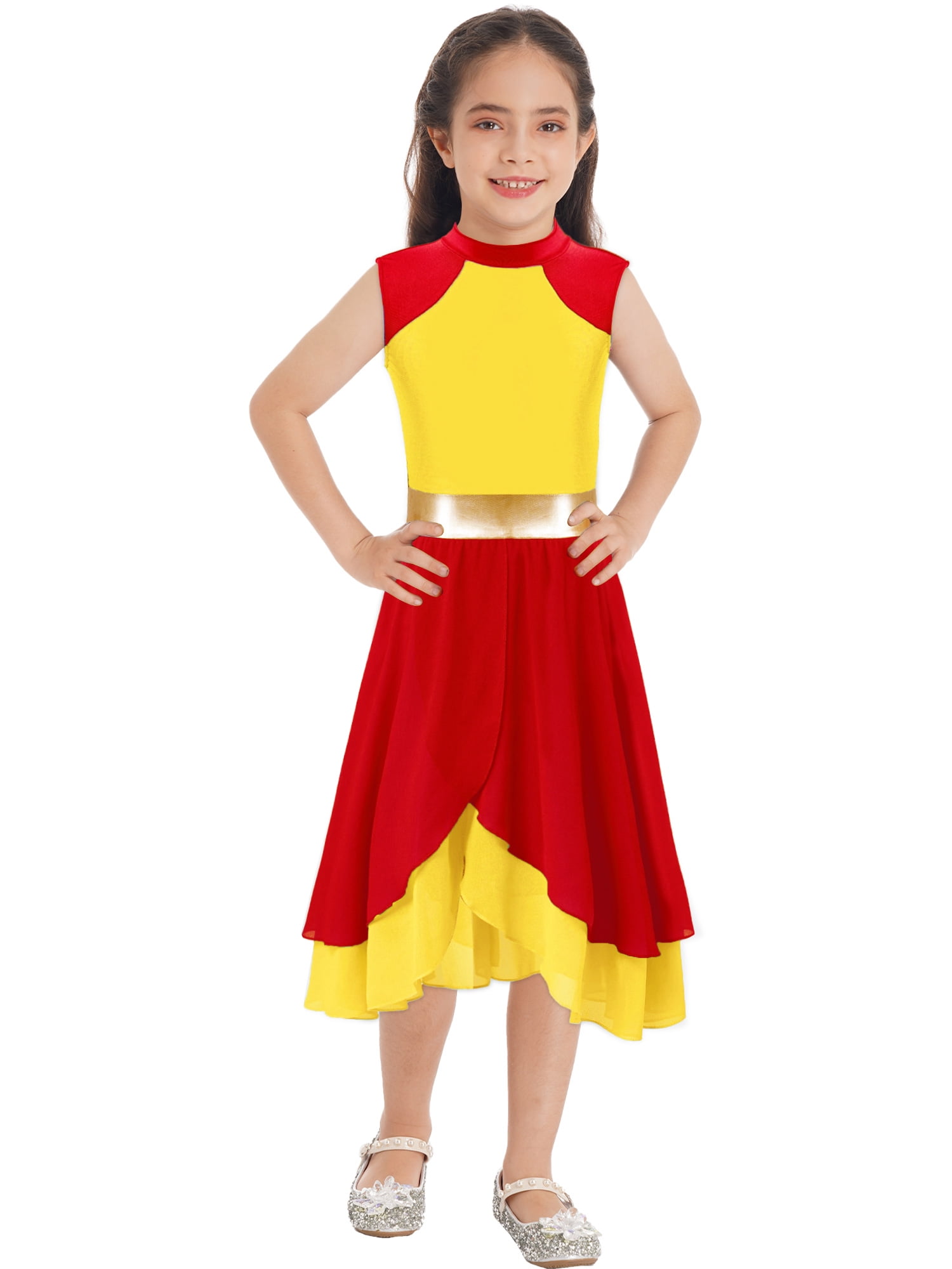 inlzdz Girls Metallic Sleeveless Ballet Praise Modern Contemporary ...