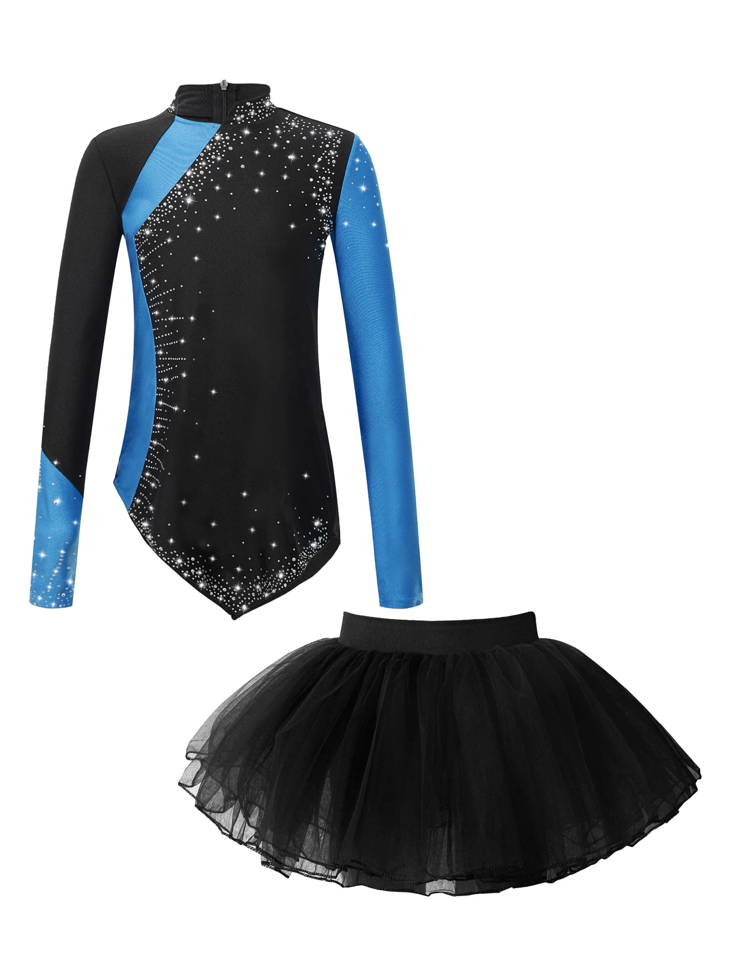 inlzdz Girls Sparkle Tutu Ballet Leotards for Gymnastics Dance ...