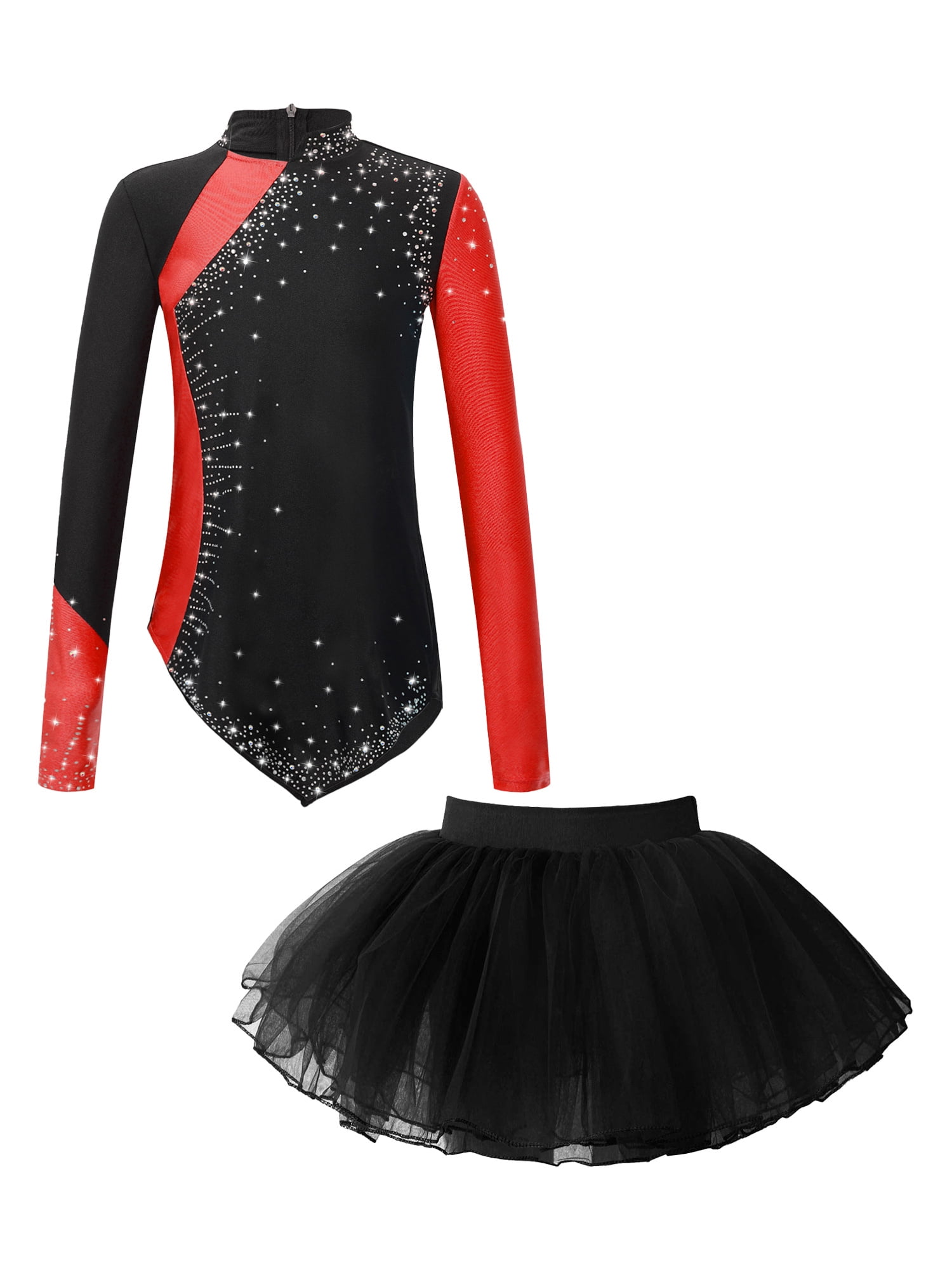 inlzdz Girls Sparkle Tutu Ballet Leotards for Gymnastics Dance ...