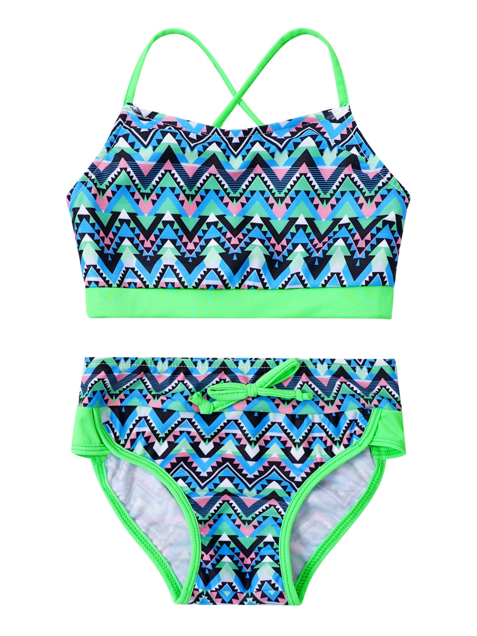 inlzdz Girls Tropical Print Bikini Set Two Piece Swimsuits Summer Water ...