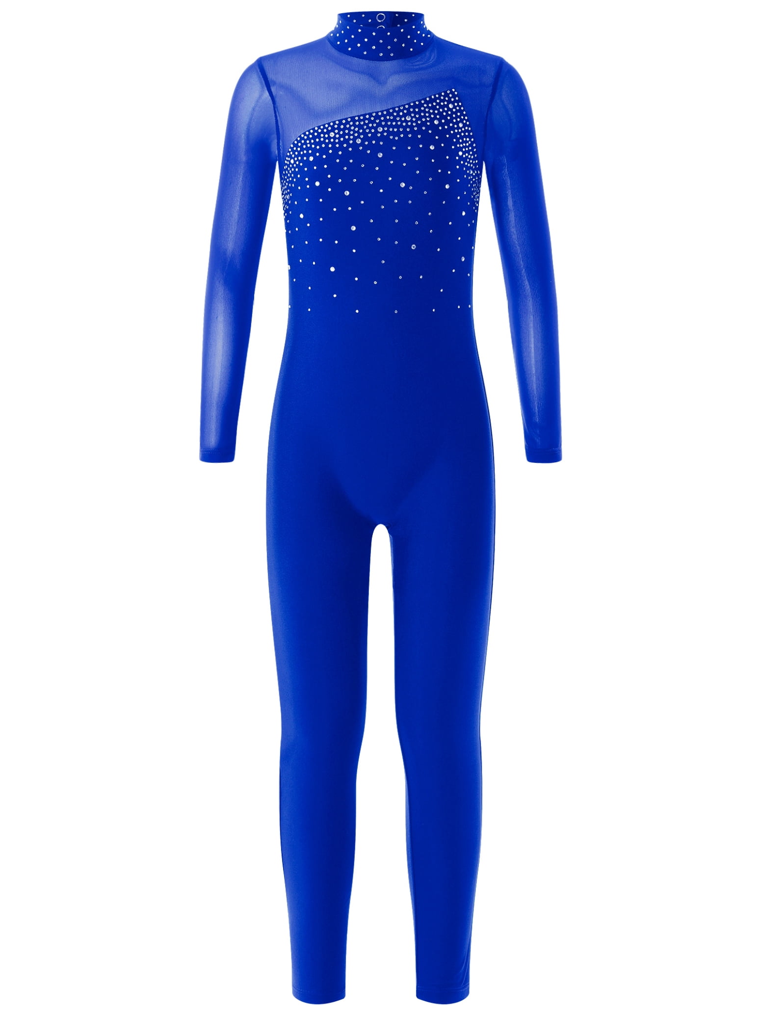 inlzdz Gymnastics Leotards for Girls Sheer Mesh One-Piece Bodycon ...
