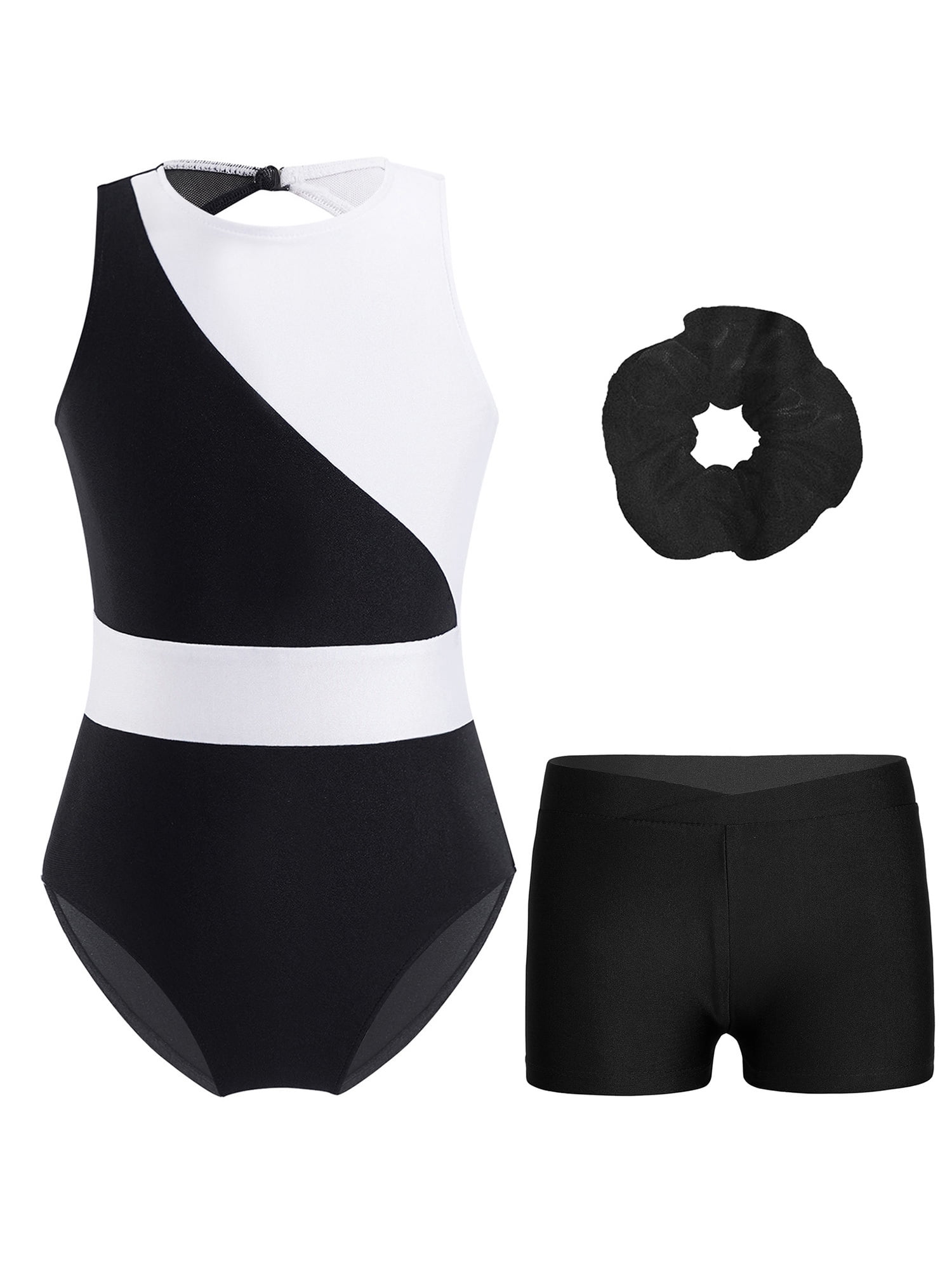 inlzdz Gymnastics Leotards for Girls Sleeveless Color Block Ballet ...