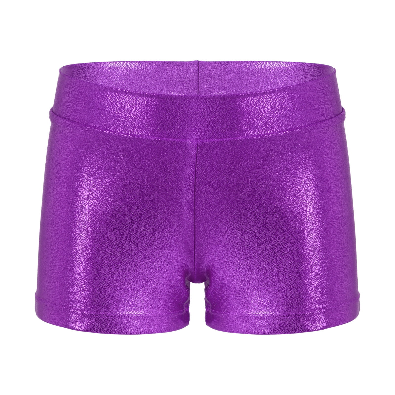 inlzdz Kids Girl Metallic Shorts Shiny Hot Pants Gymnastic Dance Shorts ...