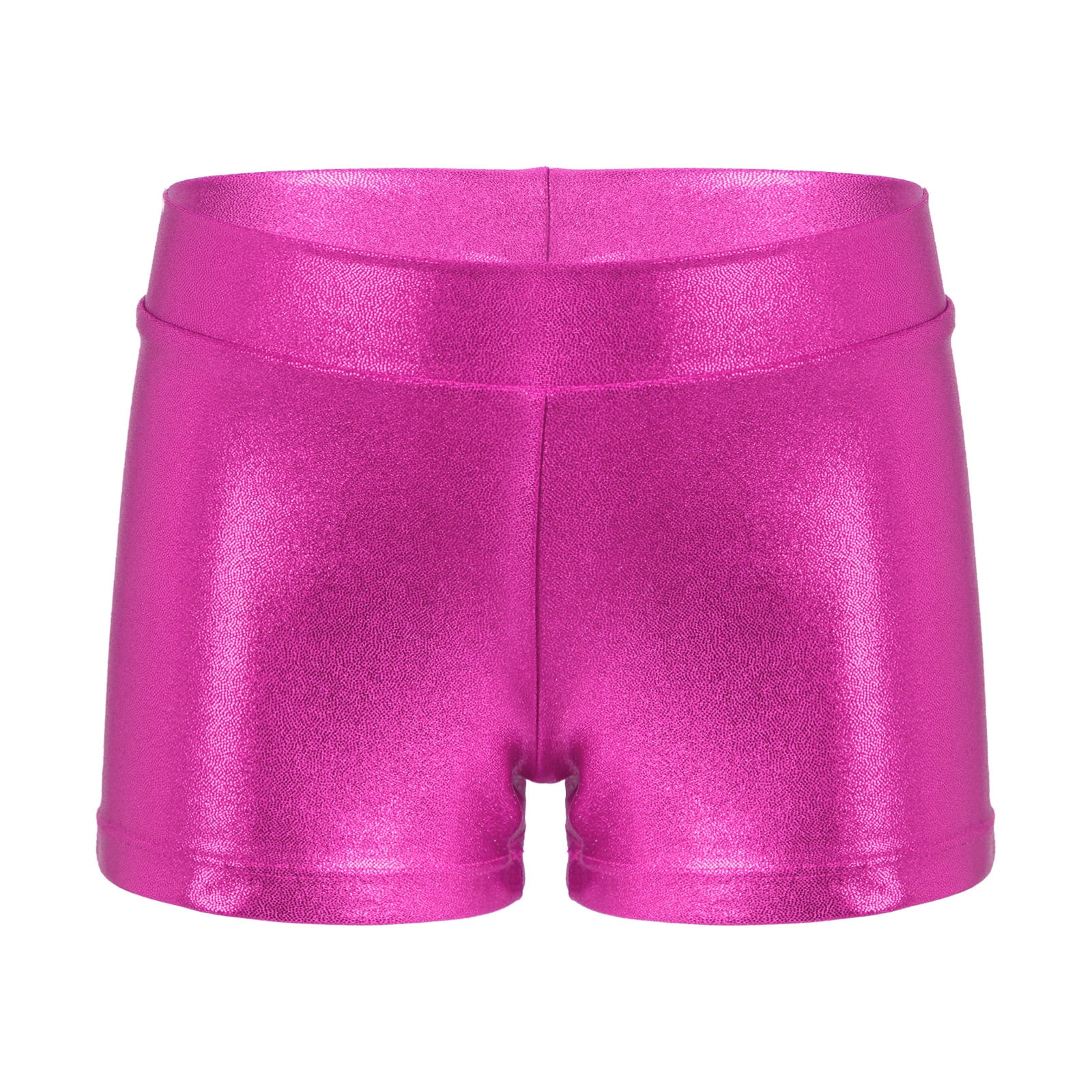 inlzdz Kids Girl Metallic Shorts Shiny Hot Pants Gymnastic Dance Shorts ...