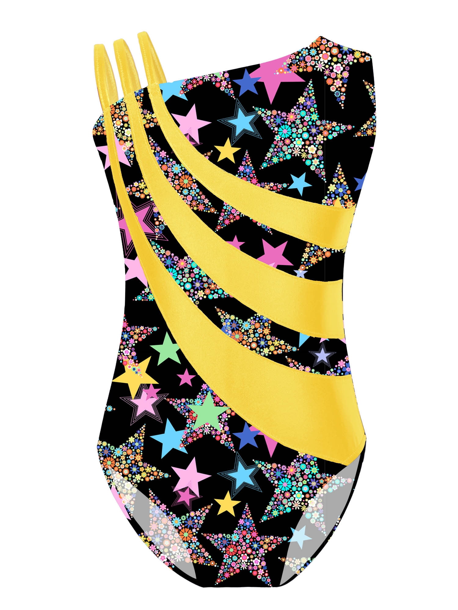 inlzdz Kids Girls Shiny Metallic Ballet Dance Unitards Sleeveless Color ...
