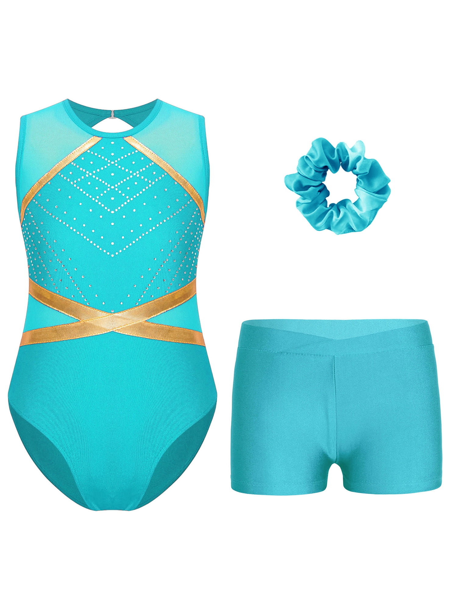 inlzdz Sparkle Gymnastics Leotard for Girls Ballet Dance Bodysuit with ...