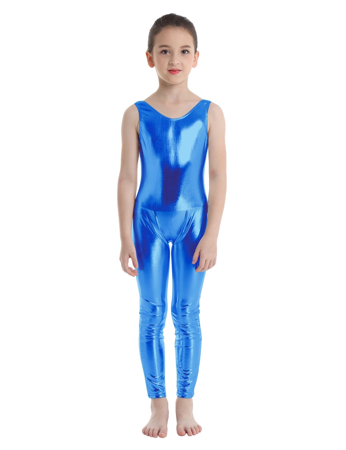 inlzdz Leotard for Girls Gymnastics Metallic One Piece Full Length ...