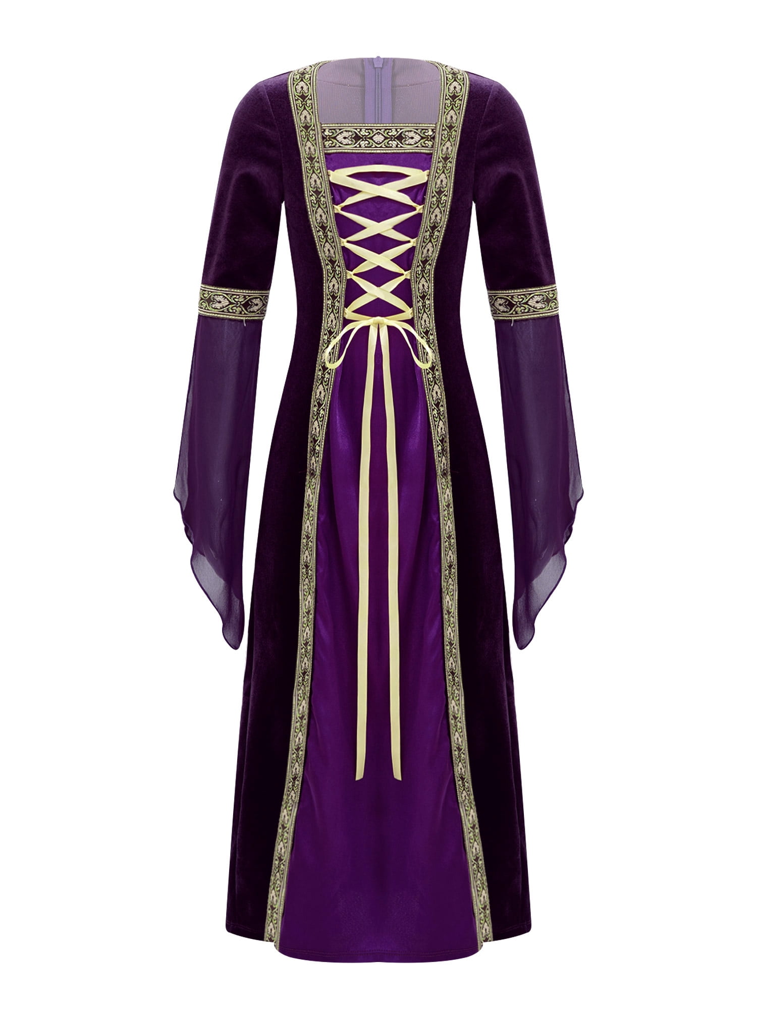 inlzdz Medieval Renaissance Princess Costume for Girls Gothic Vintage ...