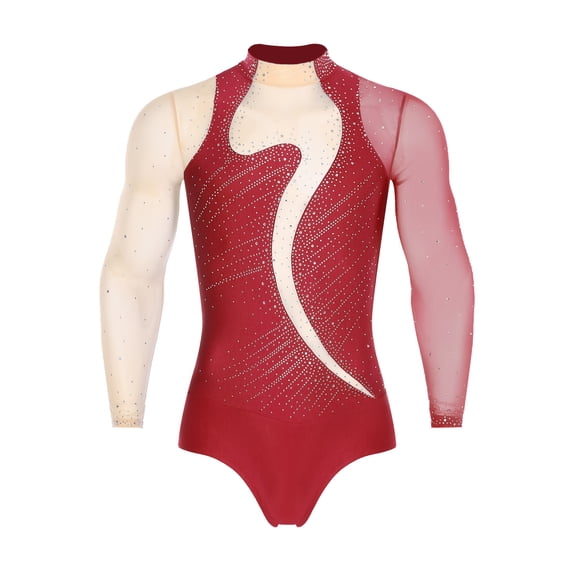 inlzdz Men's Figure Skating Dance Leotard Contrast Color Latin Tango ...