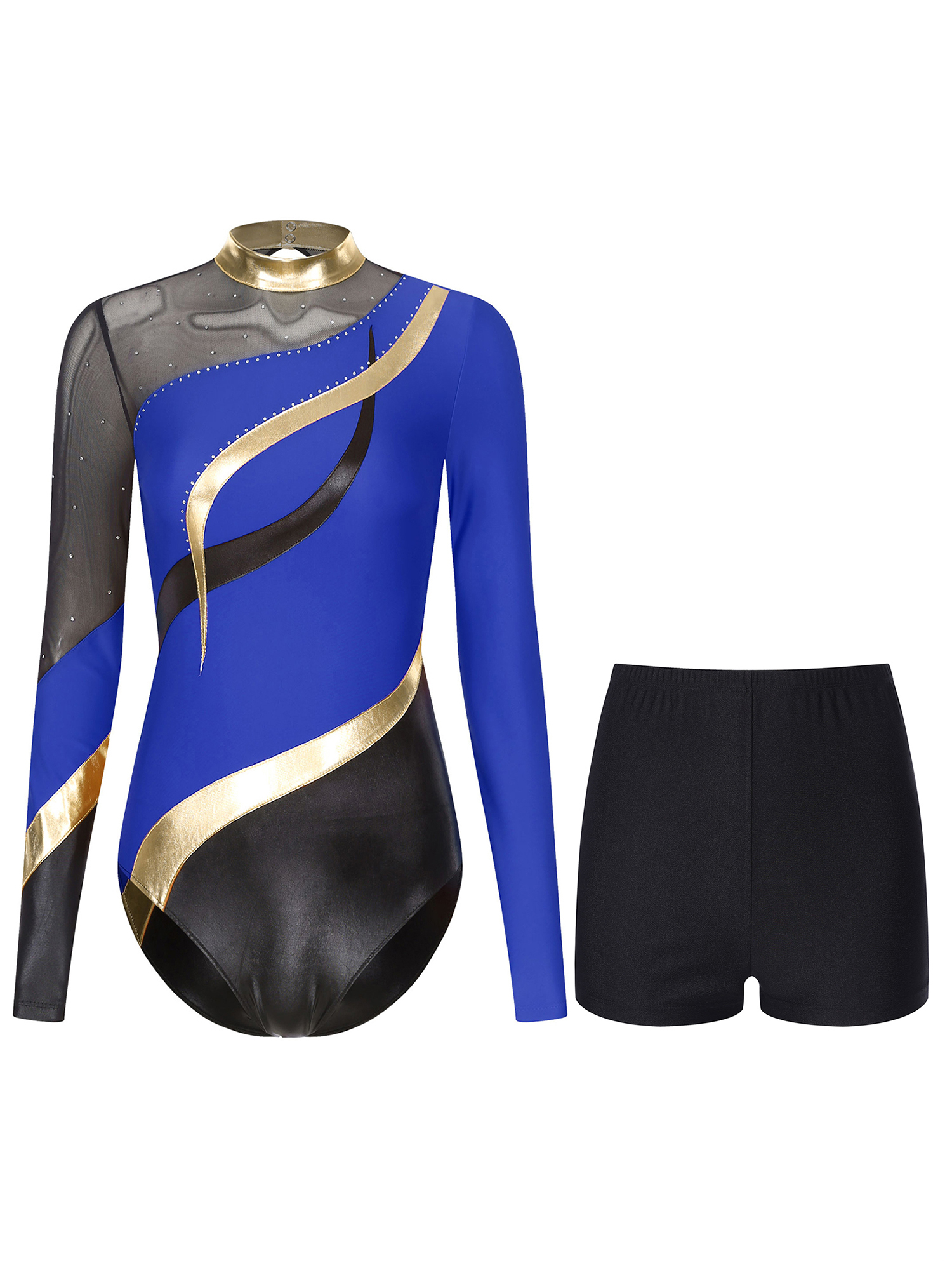 inlzdz Sheer Mesh Gymanstics Leotard for Womens Sparkly Ballet Dance ...