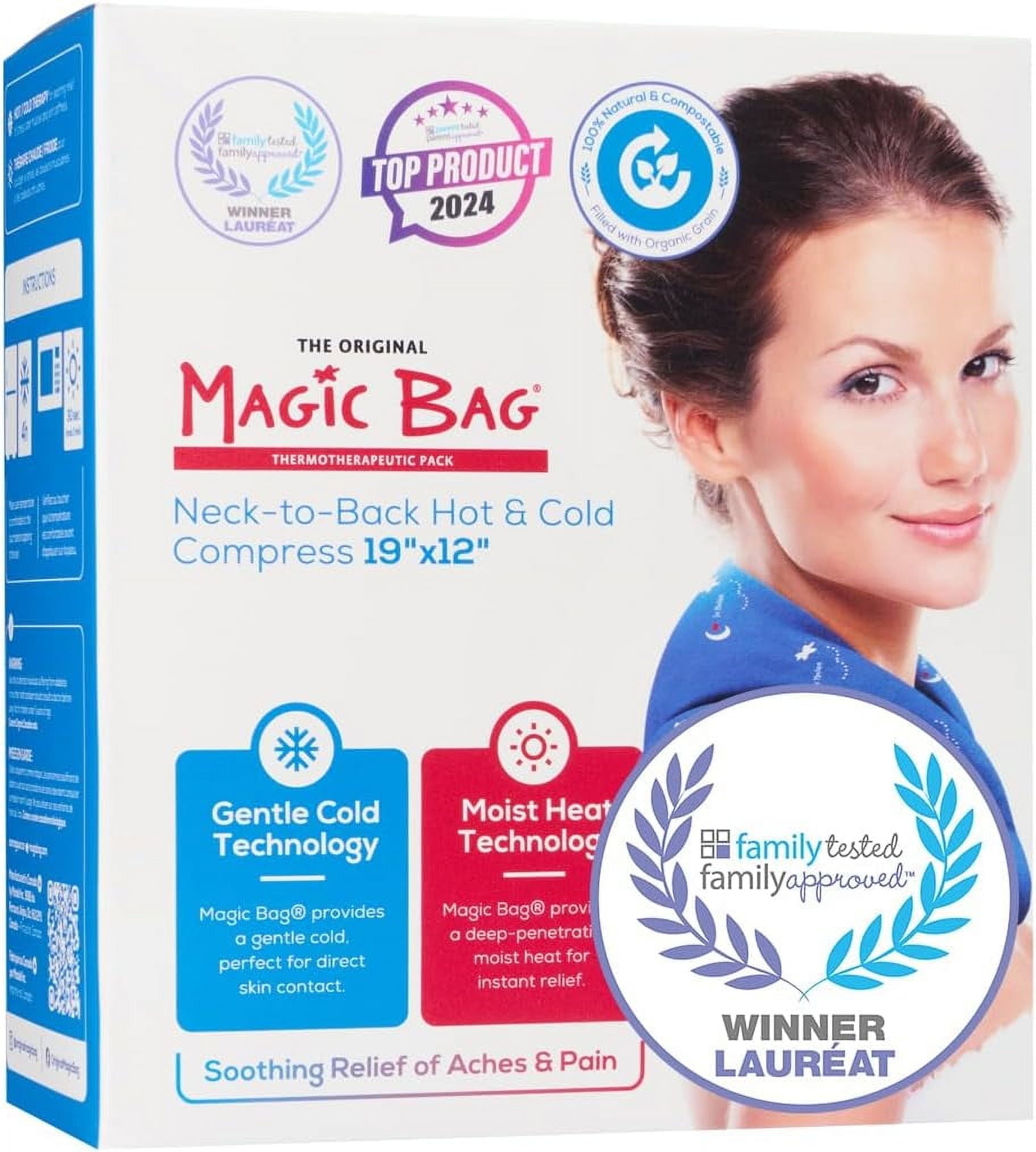 The Original Magic Bag Neck-to-Back Heating Compression, Hot/Cold Therapy for Neck Pain Relief ...