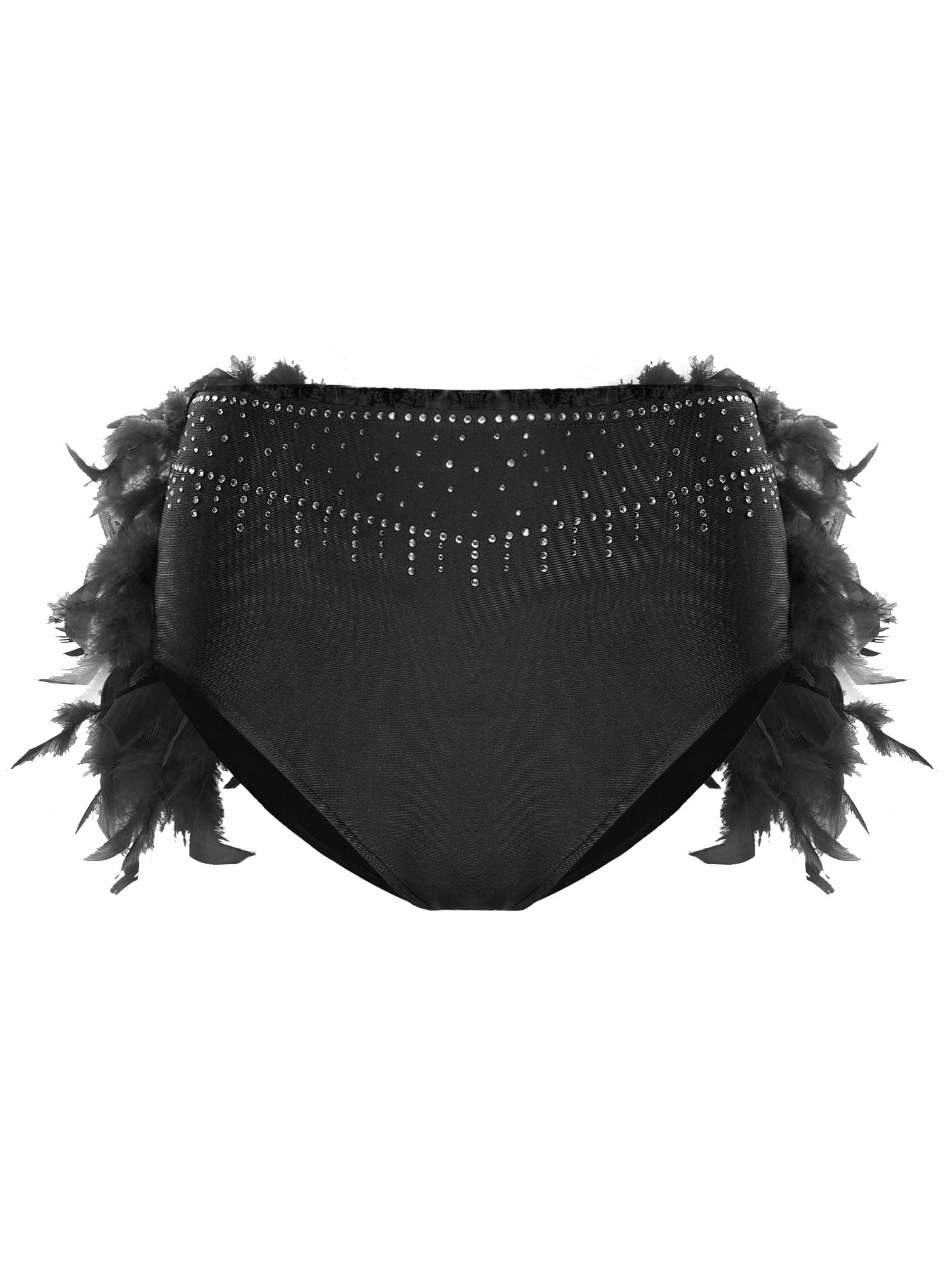 inlzdz Womens Feather High Waist Dance Shorts for Belly Dance Shows ...