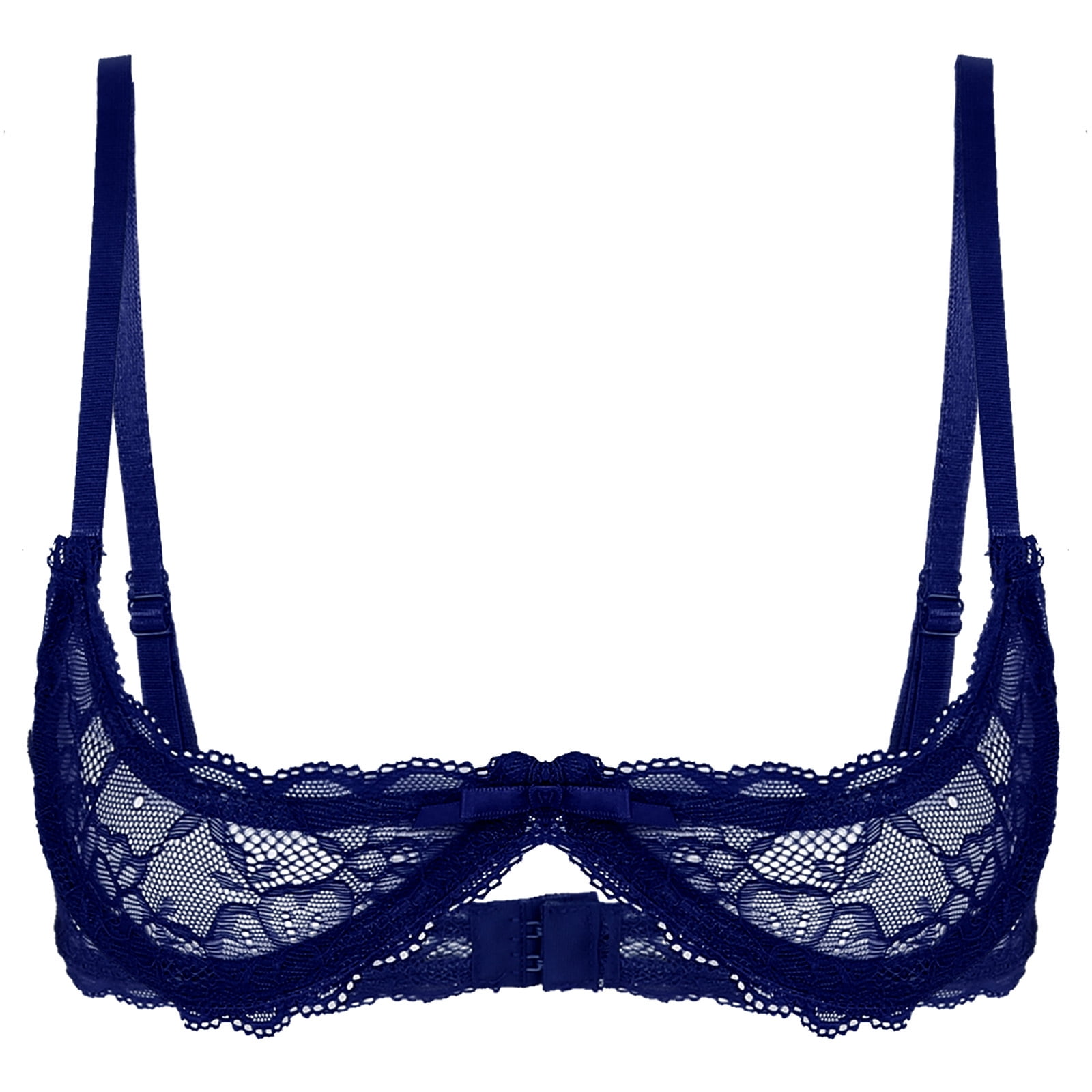 Inlzdz Womens Sheer Lace 14 Cup Underwired Shelf Bra Lingerie Nightwear Sexy Unlined Bralette