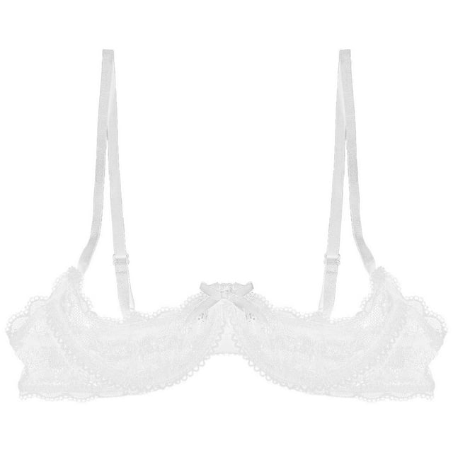 Inlzdz Womens Sheer Lace 14 Cup Underwired Shelf Bra Lingerie
