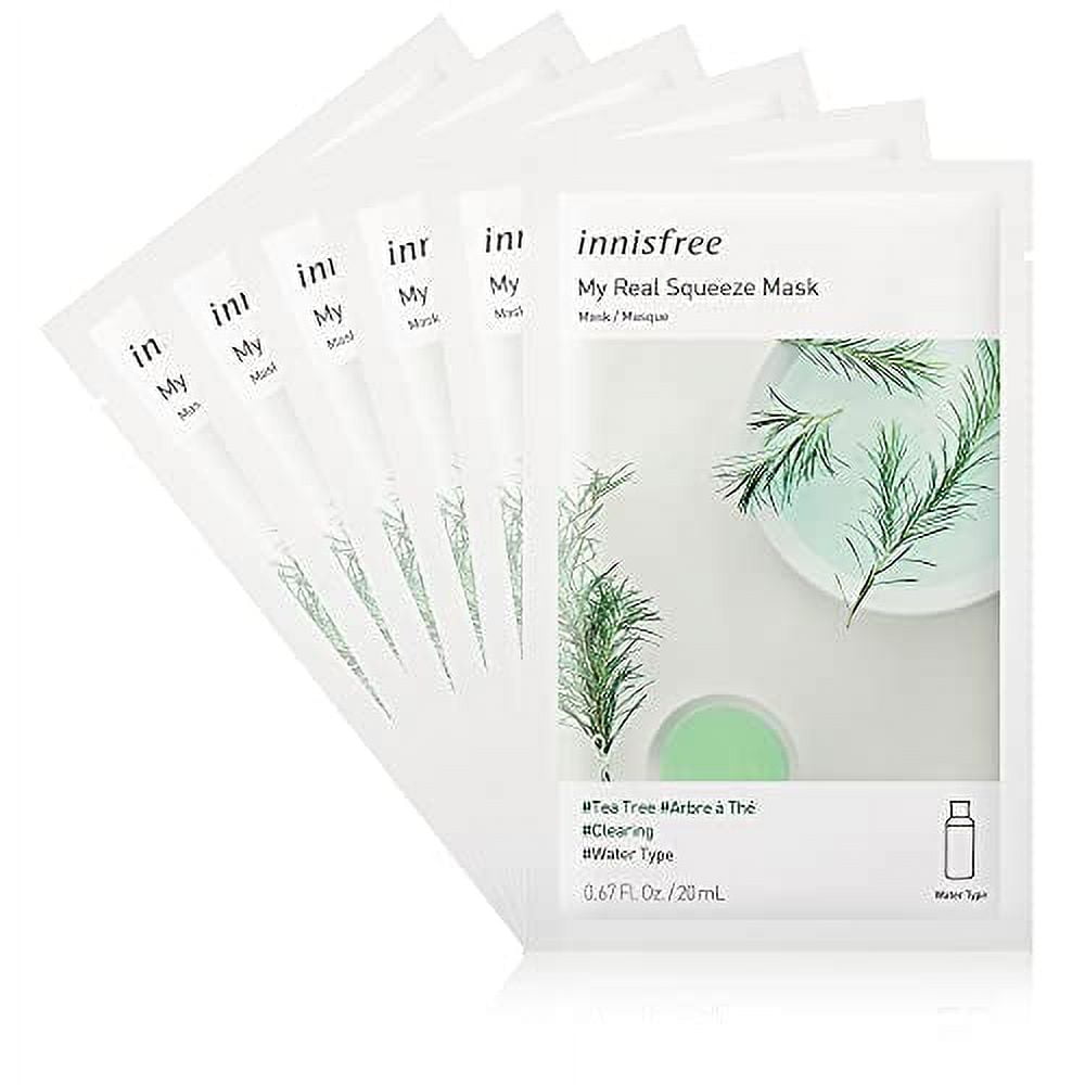 innisfree My Real Squeeze Mask Face Sheet Masks, Tea Tree, 6-Pack, 6 ct. - Walmart.com