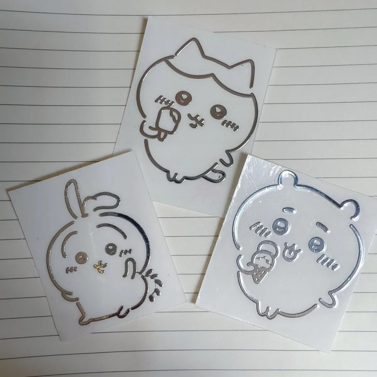 ins Cute Chiikawa Metal Style Sticker for Mobile Phone iPad Notebook ...