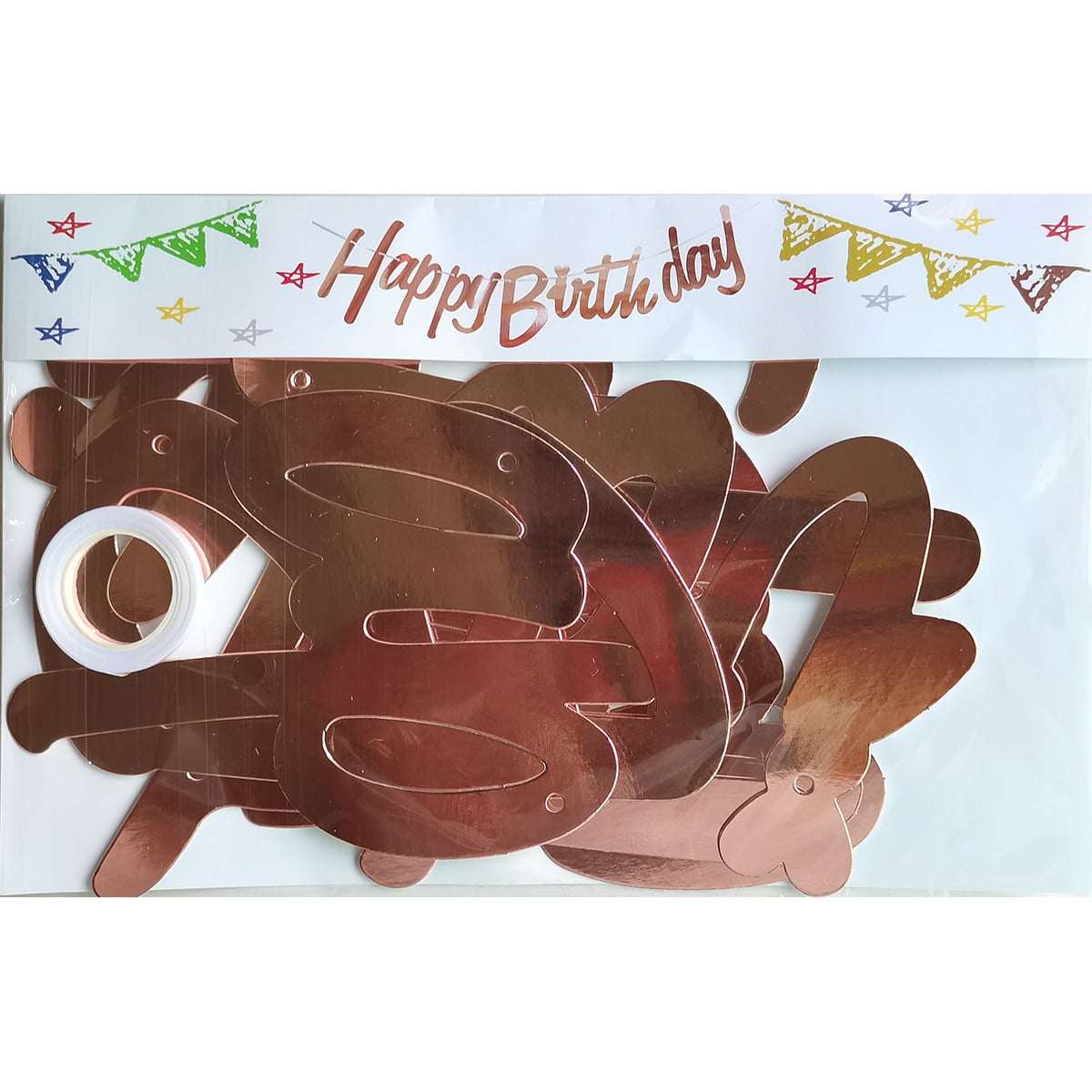 ins conjoined bronzing letters flag party decoration flower happy ...