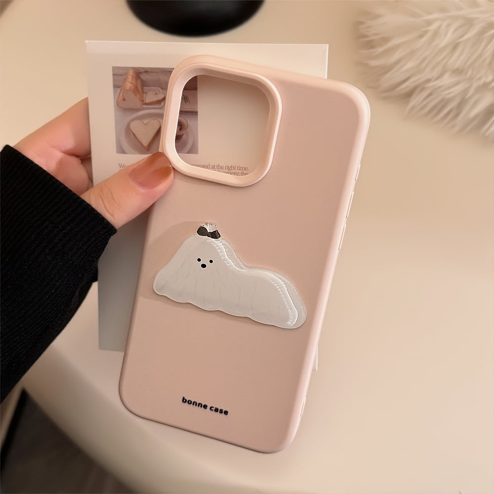 ins style simple puppy 15pro max apple 16 mobile phone case silicone ...