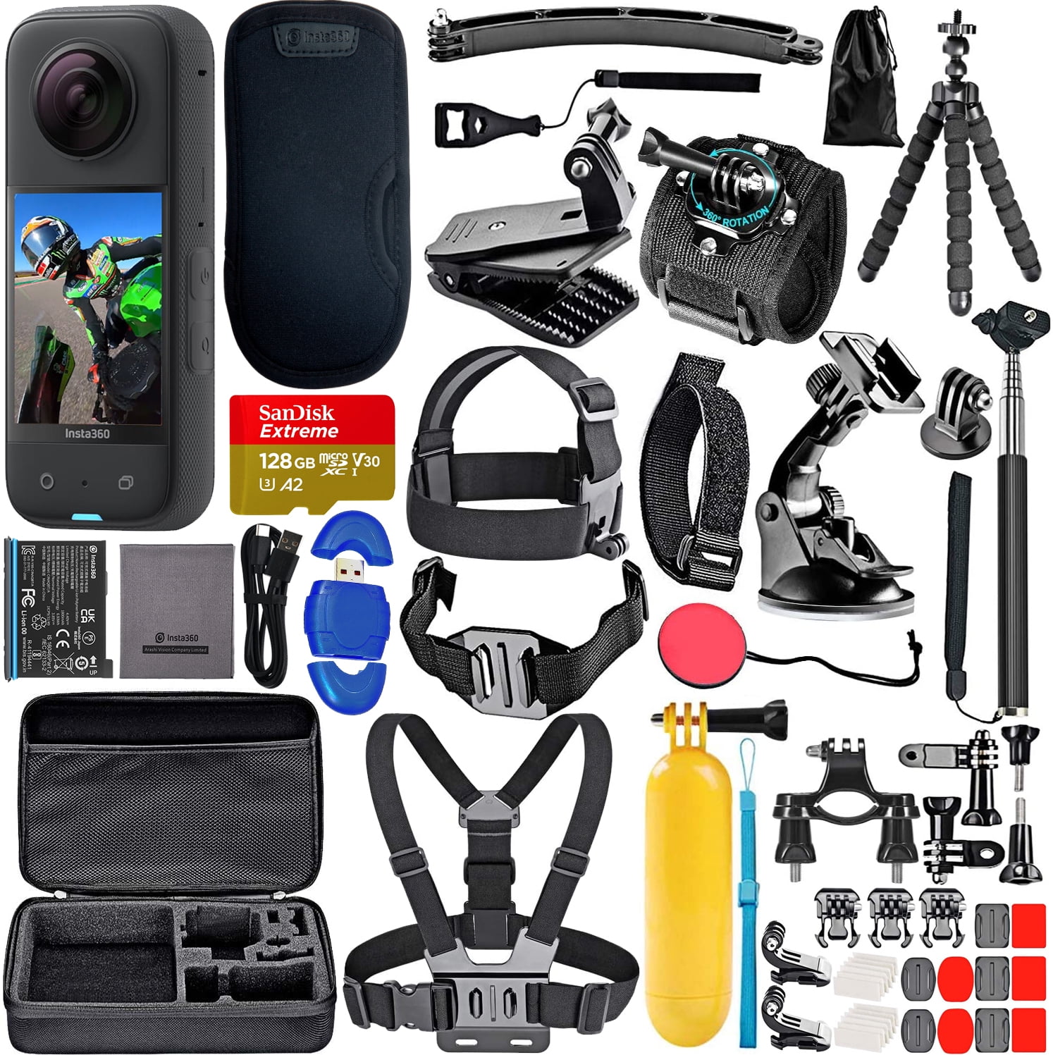 Insta360 X3 Waterproof Action Camera - 48MP, 5.7K HDR, 72MP 360 Photo ...