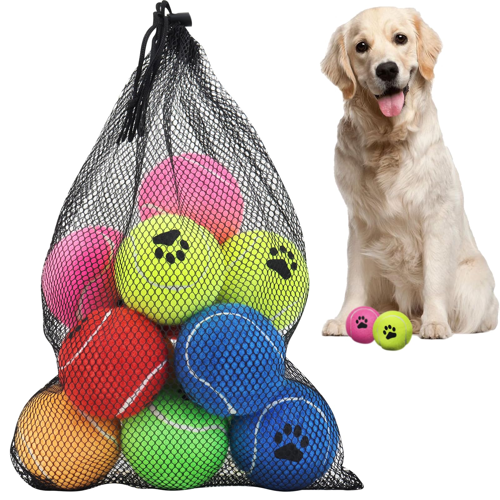 insum Tennis Ball for Dog Pack of 12 Colorful Easy Catching Pet Dog ...