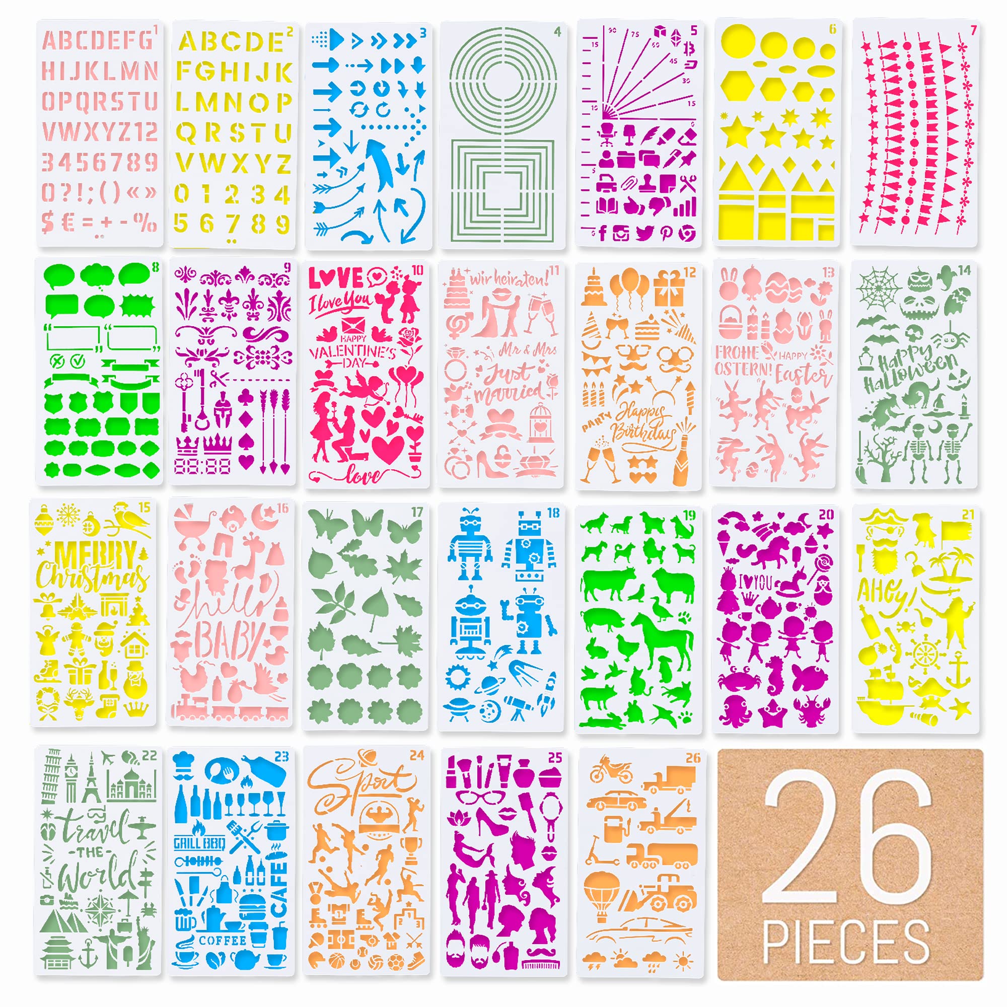 8 Pc Template Stencil Set Drawing Kit in Assorted Shapes - Walmart.com
