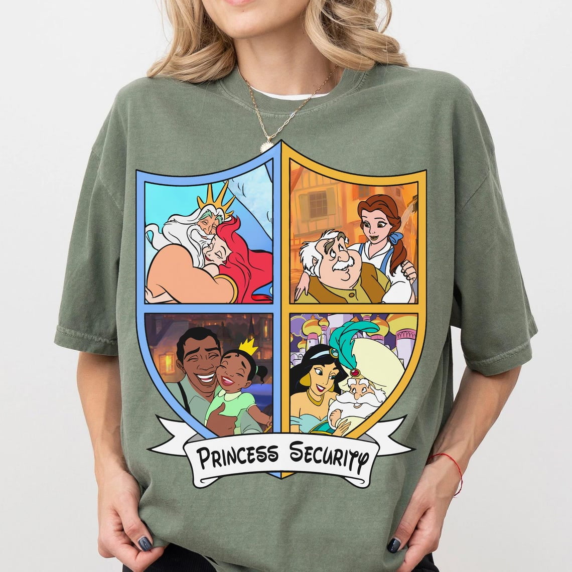 intage Disney Dad Princess Security Ariel Tiana Belle Shirt, Disney Dad ...