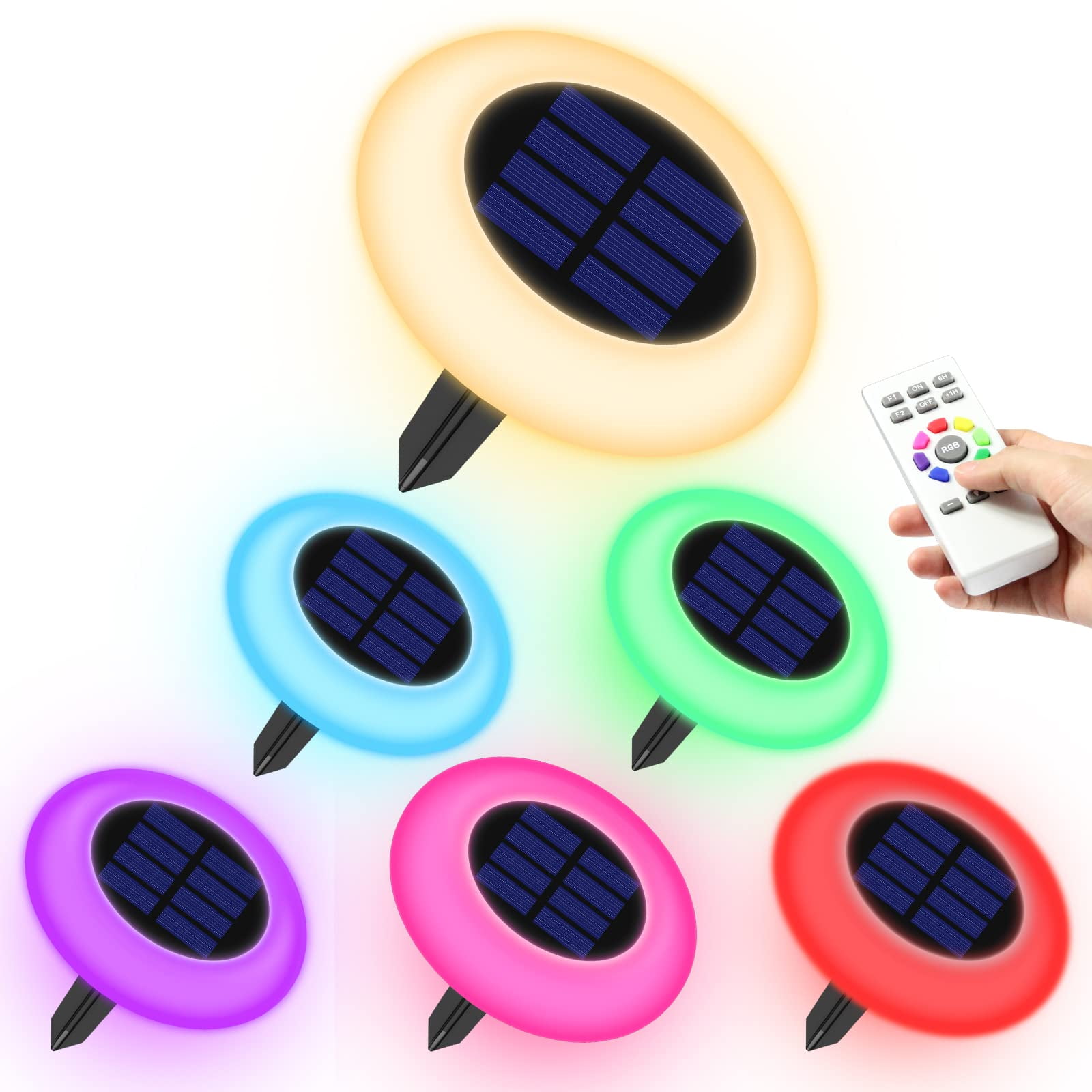 intelamp Colorful Solar Lights for Outside Solar Garden Lights Backyard ...
