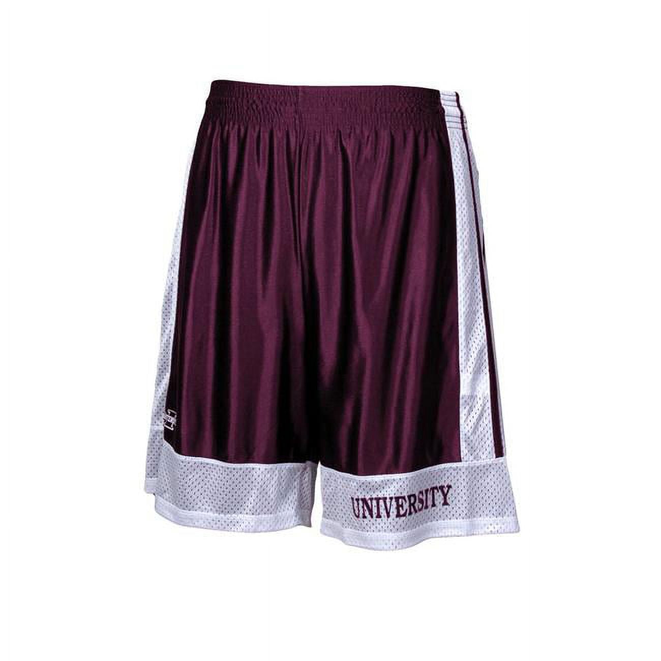 intensity youth two way basketball shorts, maroon/white, large ...