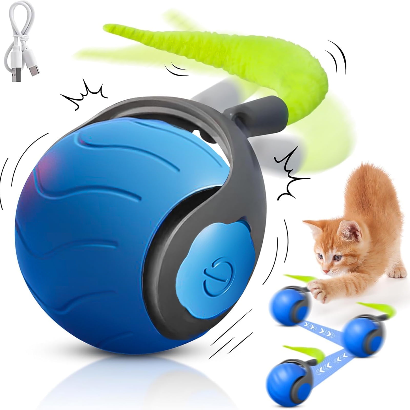 interactive cat toy automatic cat teasing toy ball for cats to enjoy ...